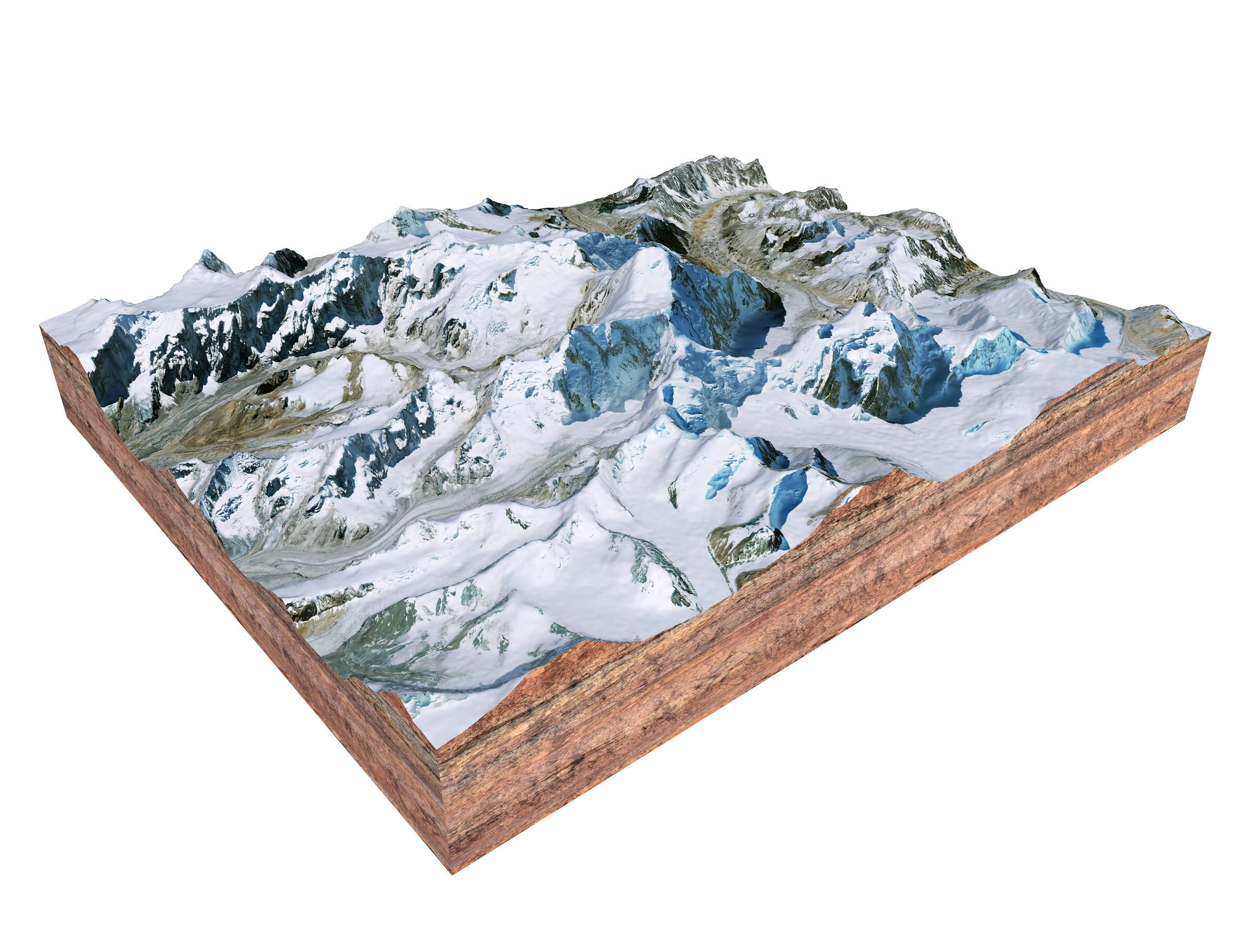 Kamet Mountain Uttarakhand India Terrain 3D Model by 3dstudio
