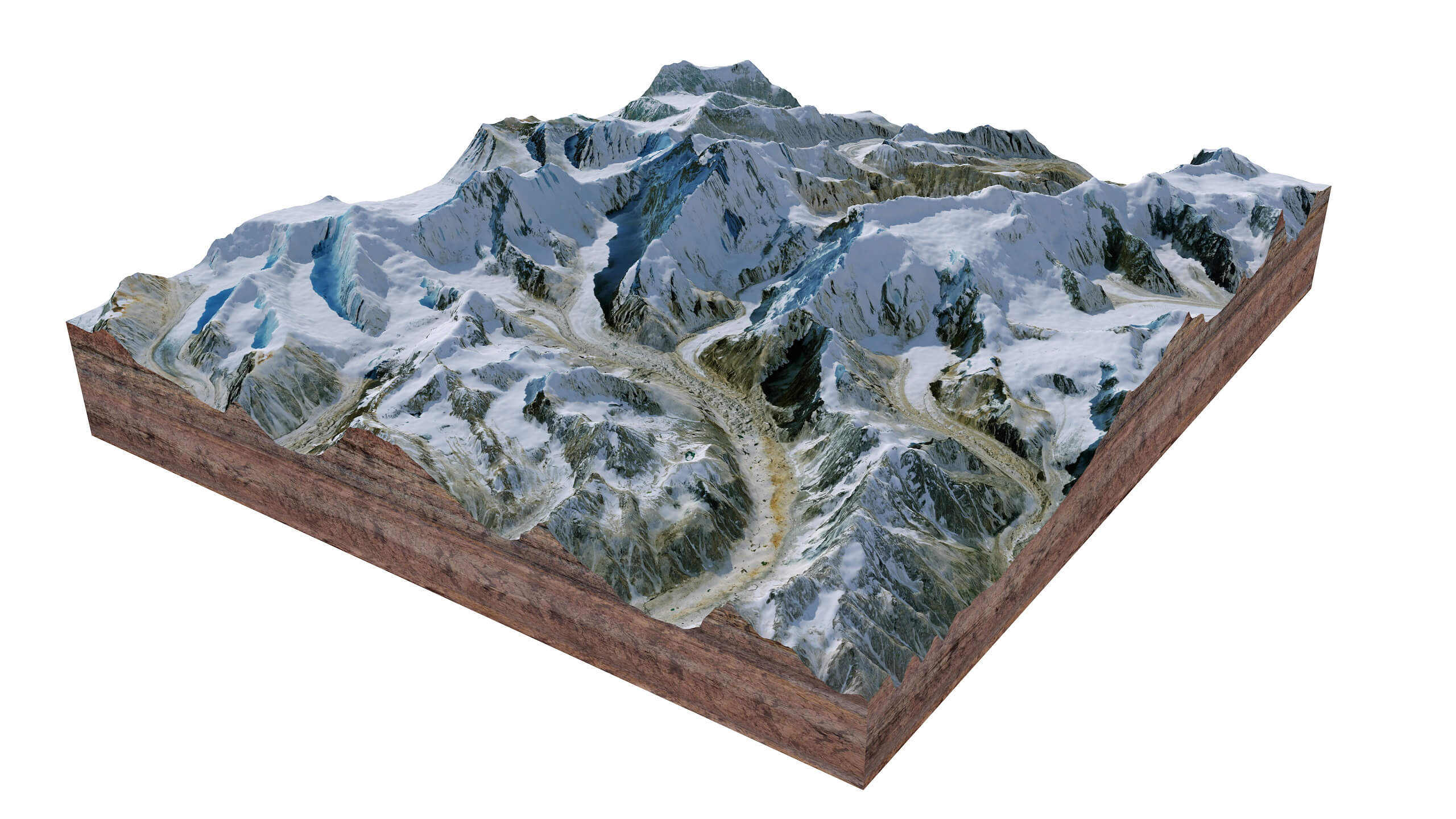 Kamet Mountain Uttarakhand India Terrain 3D Model by 3dstudio