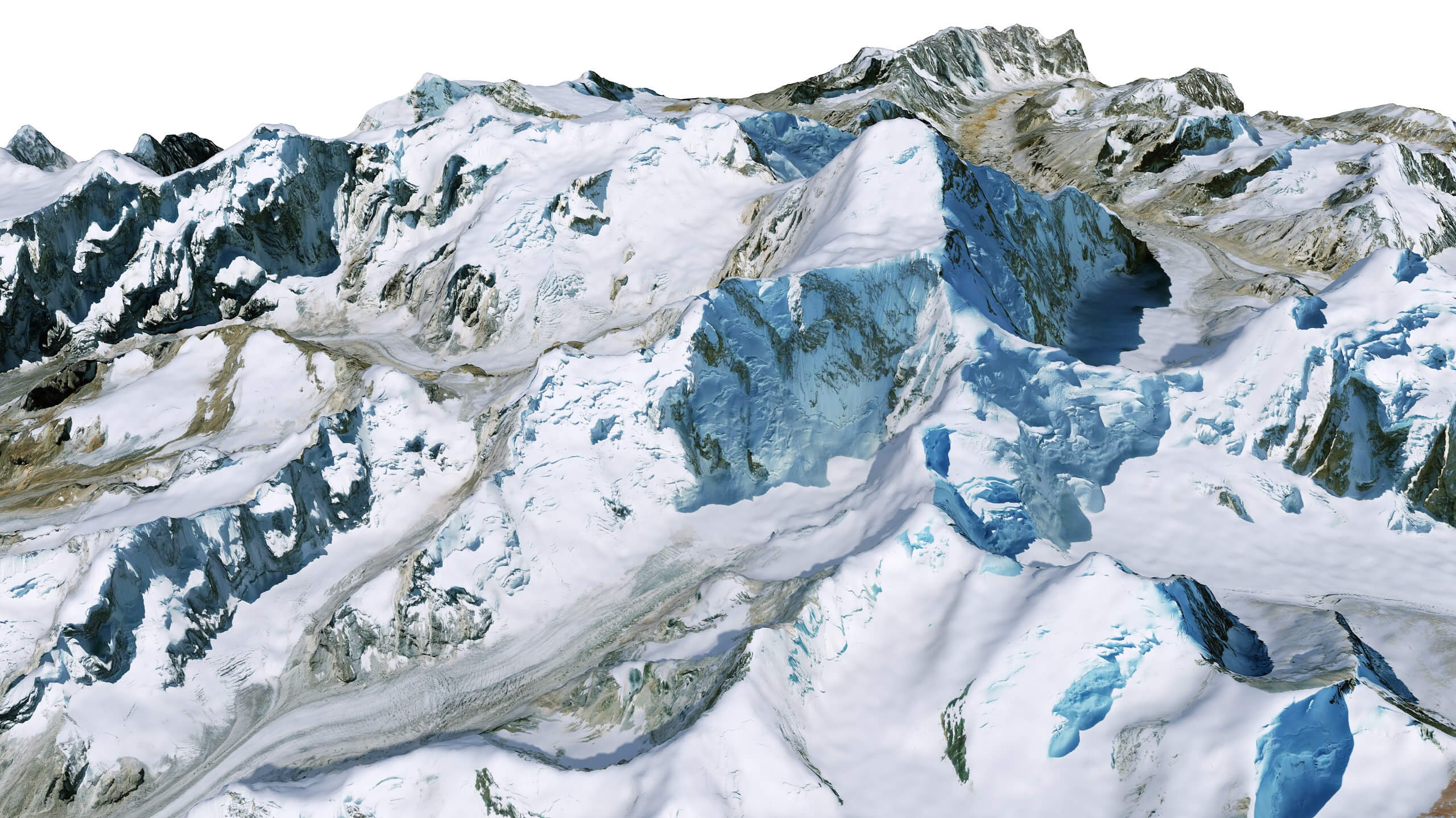 Kamet Mountain Uttarakhand India Terrain 3D Model by 3dstudio