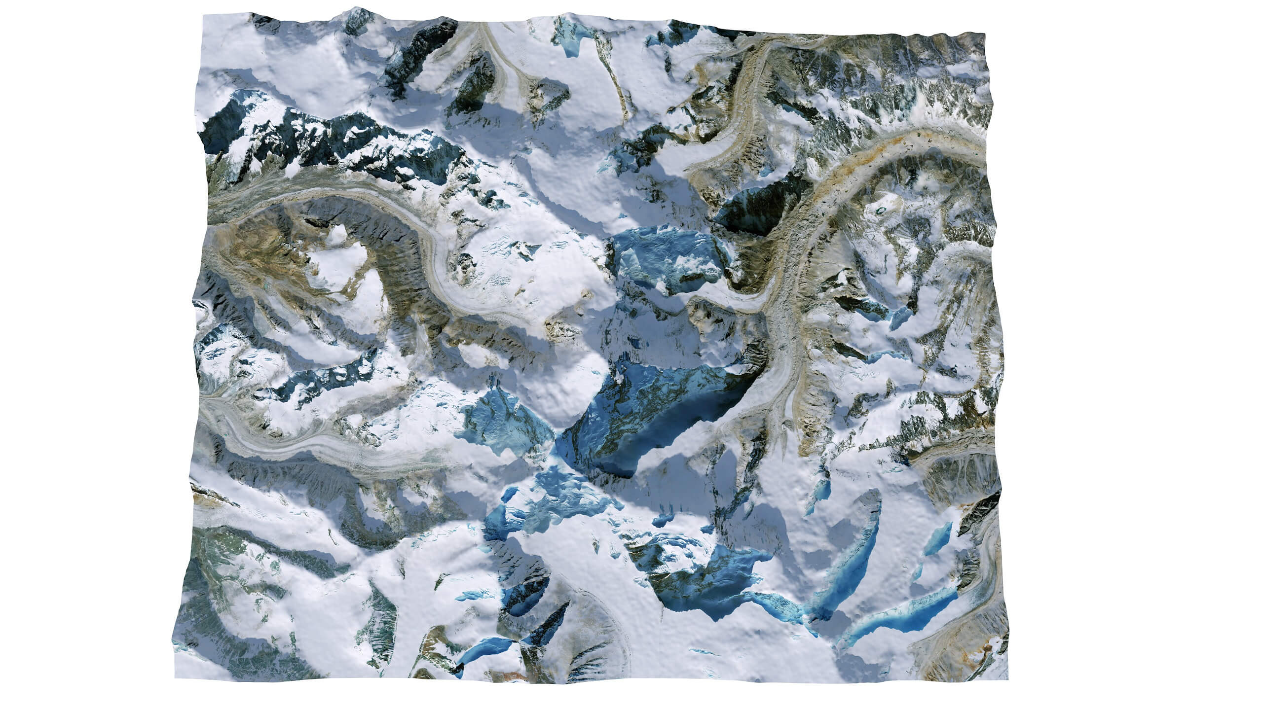 Kamet Mountain Uttarakhand India Terrain 3D Model by 3dstudio