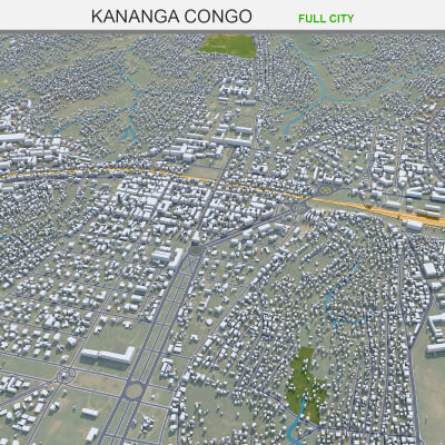 Kananga City Congo 3D Model 20km by 3dstudio