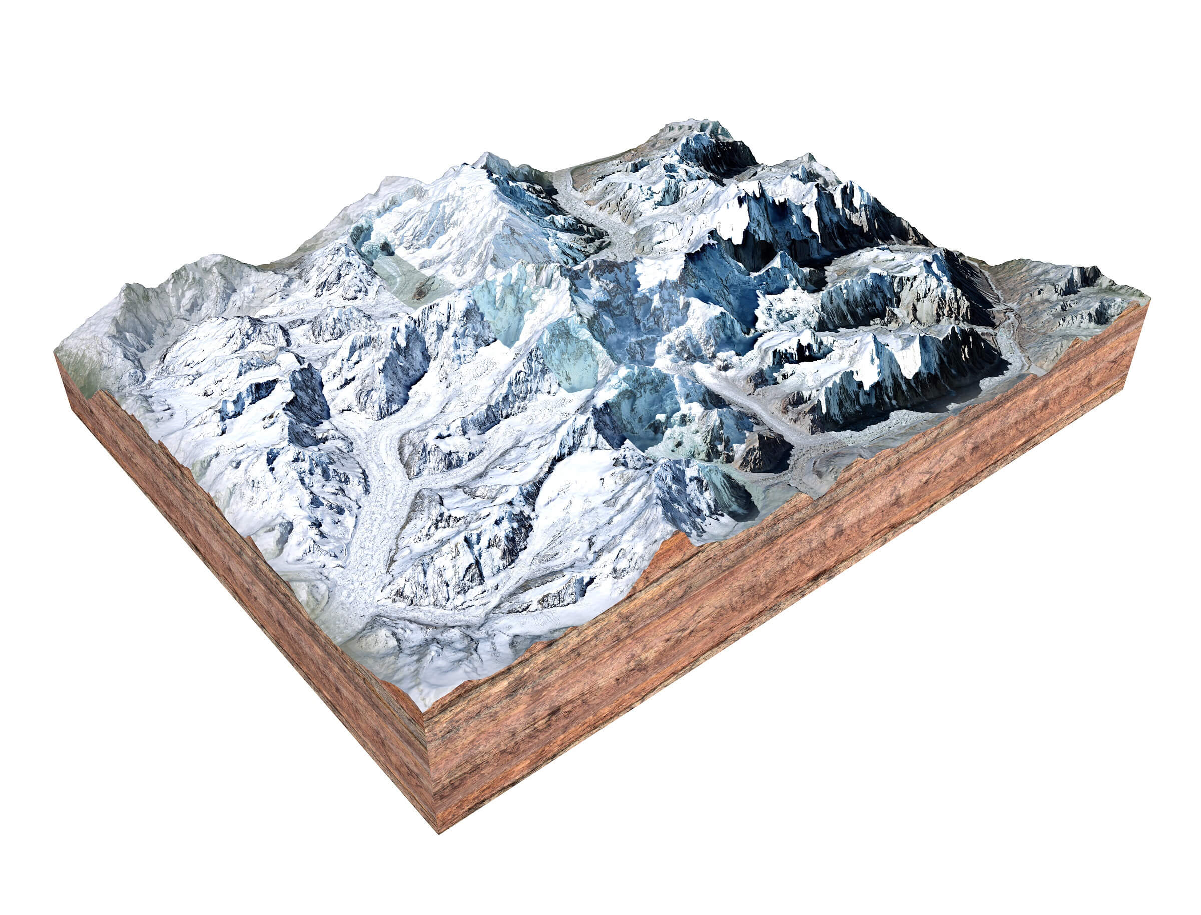 Kangchenjunga Mountain India Nepal Terrain 3D Model by 3dstudio