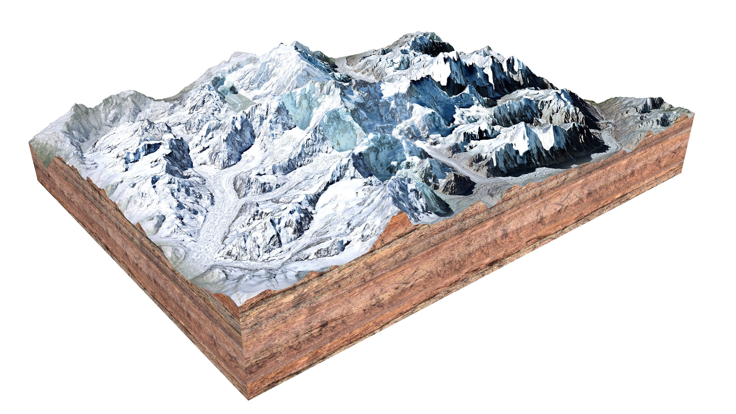 Kangchenjunga Mountain India Nepal Terrain 3D Model by 3dstudio