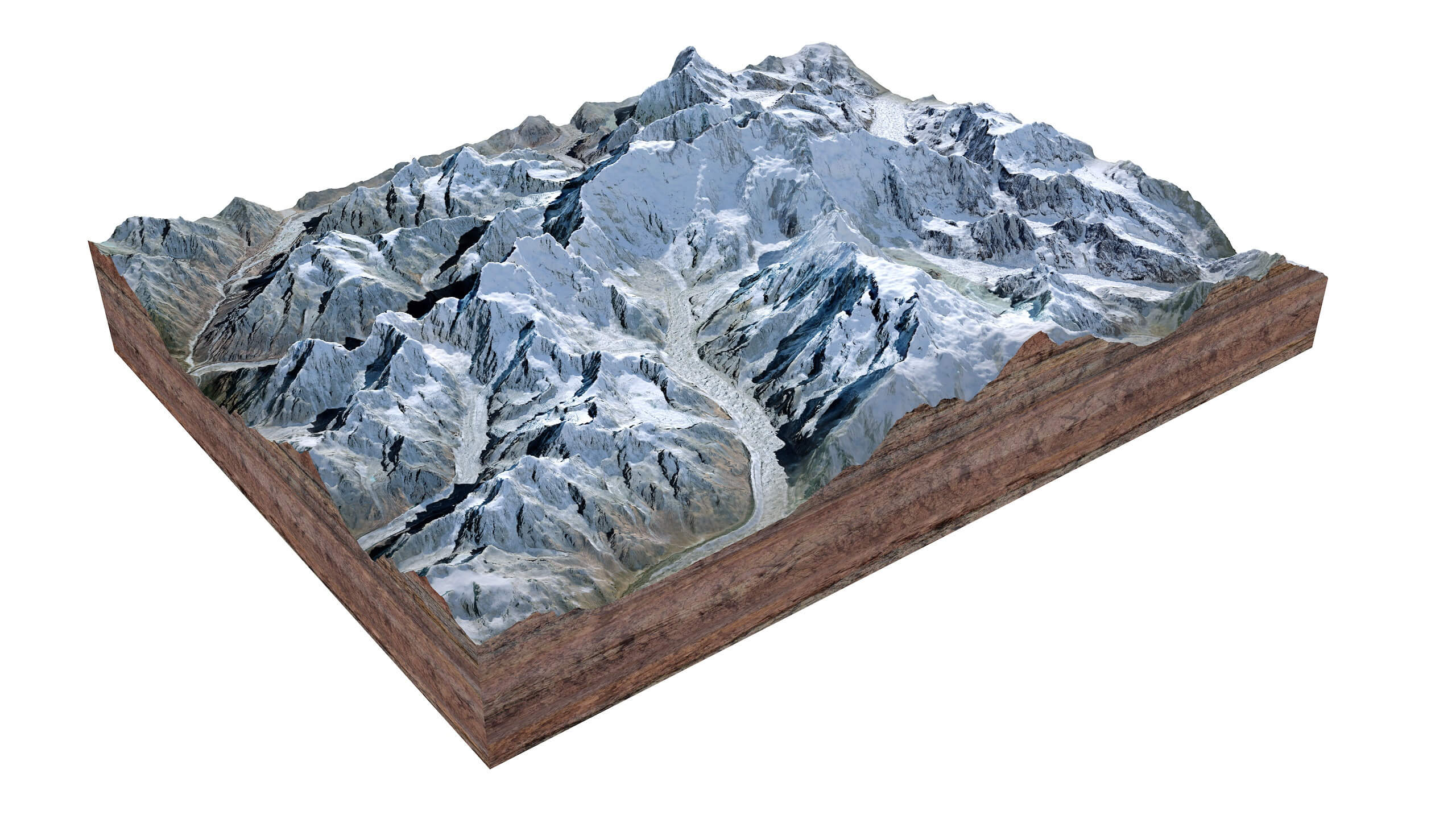 Kangchenjunga Mountain India Nepal Terrain 3D Model by 3dstudio