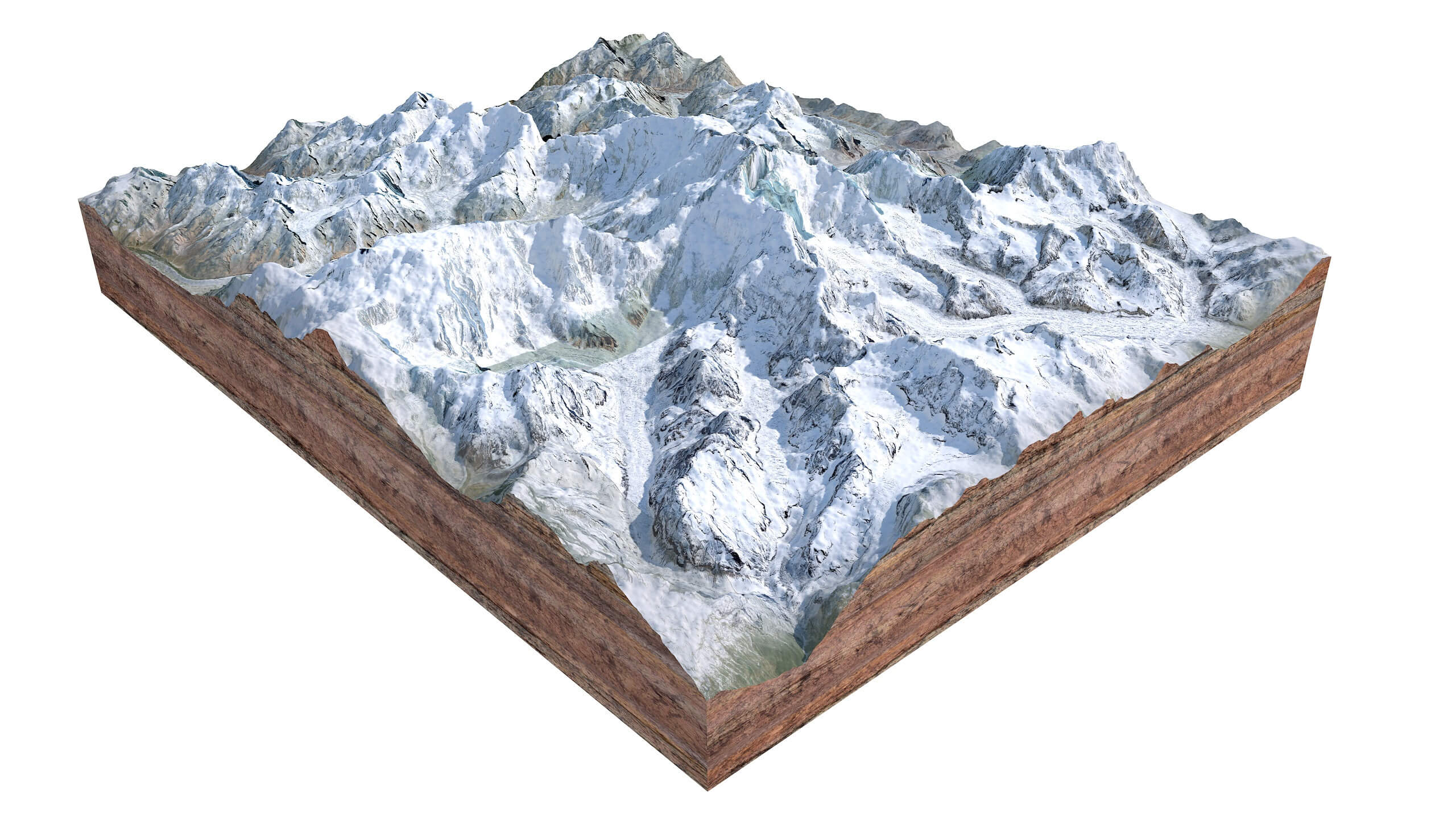 Kangchenjunga Mountain India Nepal Terrain 3D Model by 3dstudio