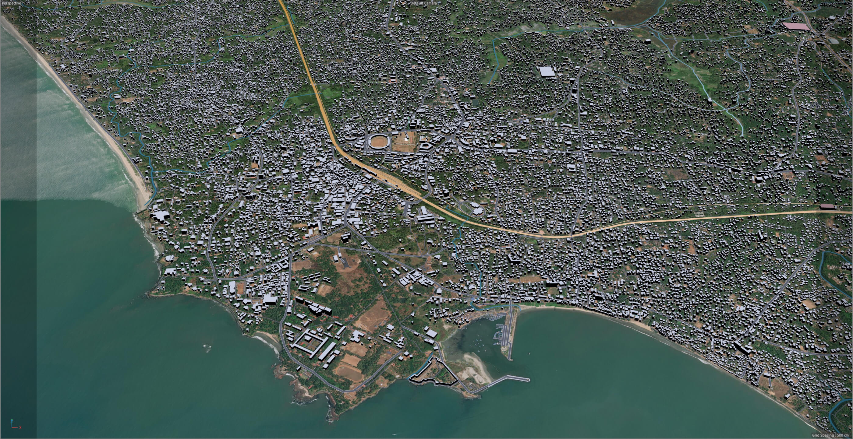 Kannur City Kerala India 3D Model 10km by 3dstudio