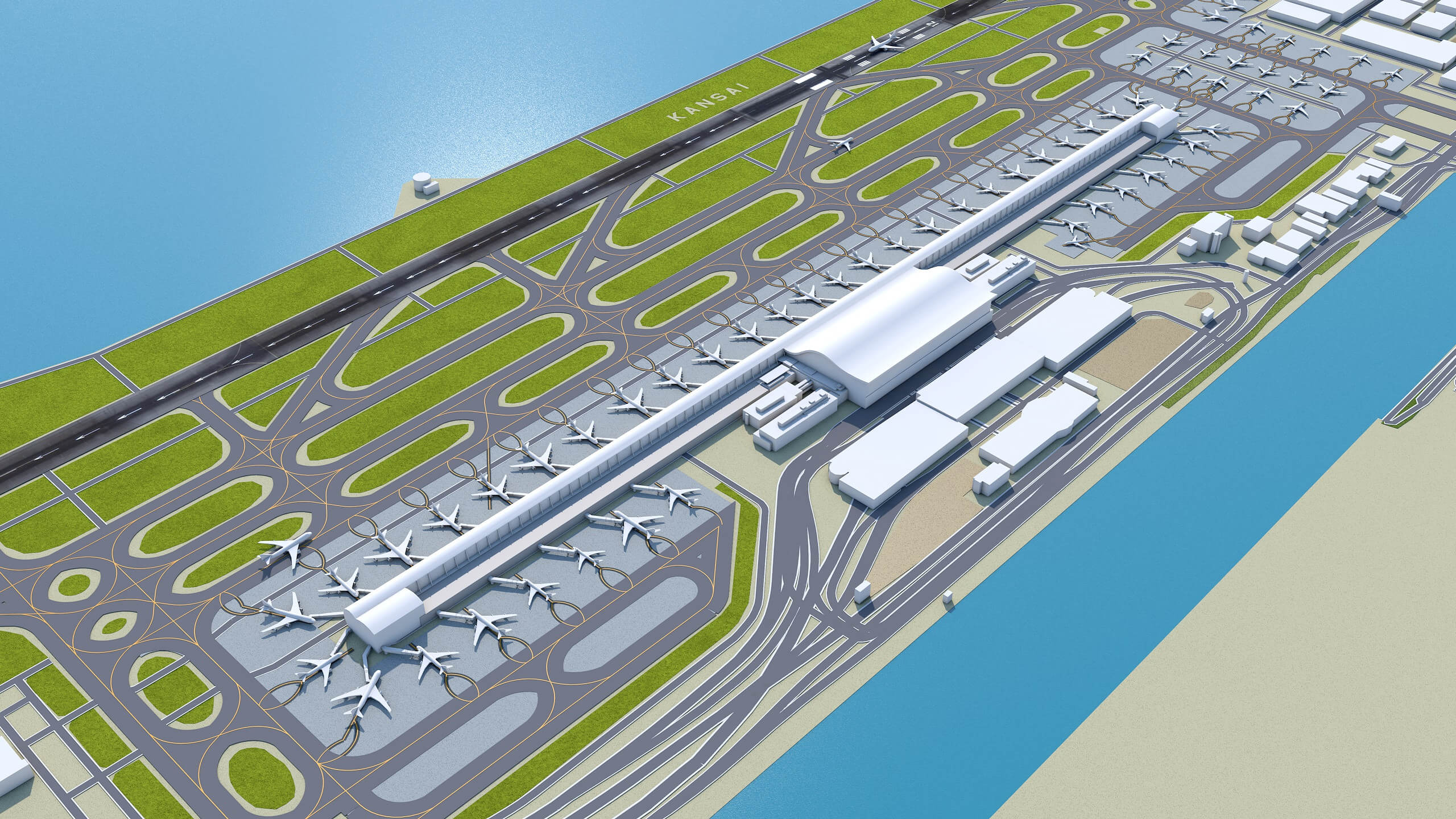 Kansai International Airport - 3D Model by 3dstudio