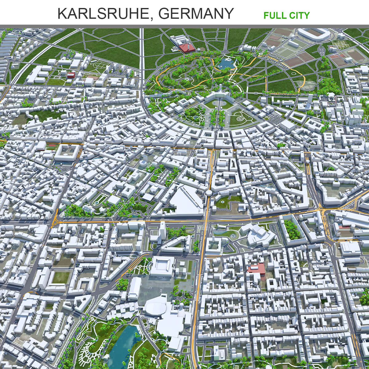 Karlsruhe, Germany 40km - 3D Model by 3dstudio