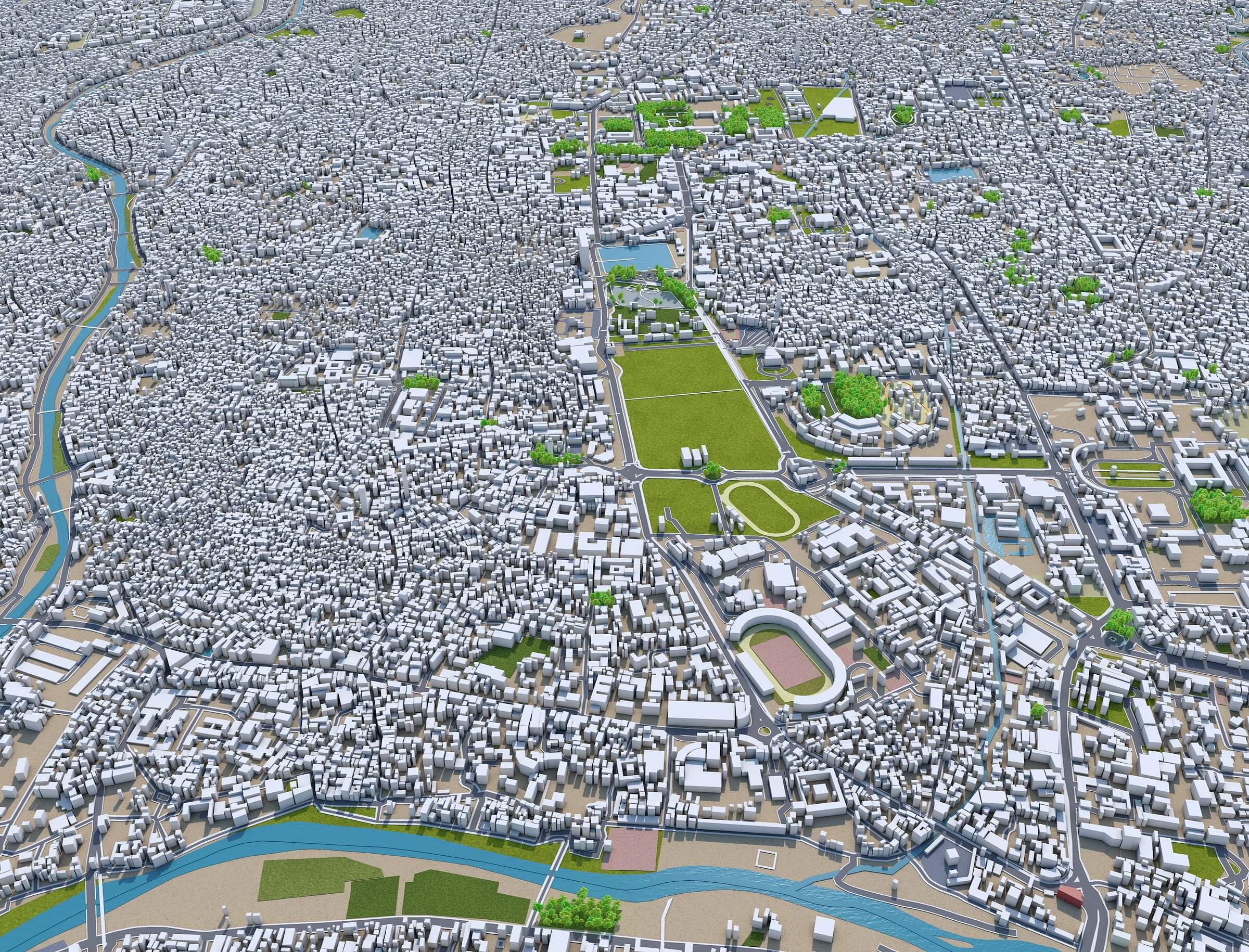 Kathmandu, Nepal 40km - 3D Model by 3dstudio