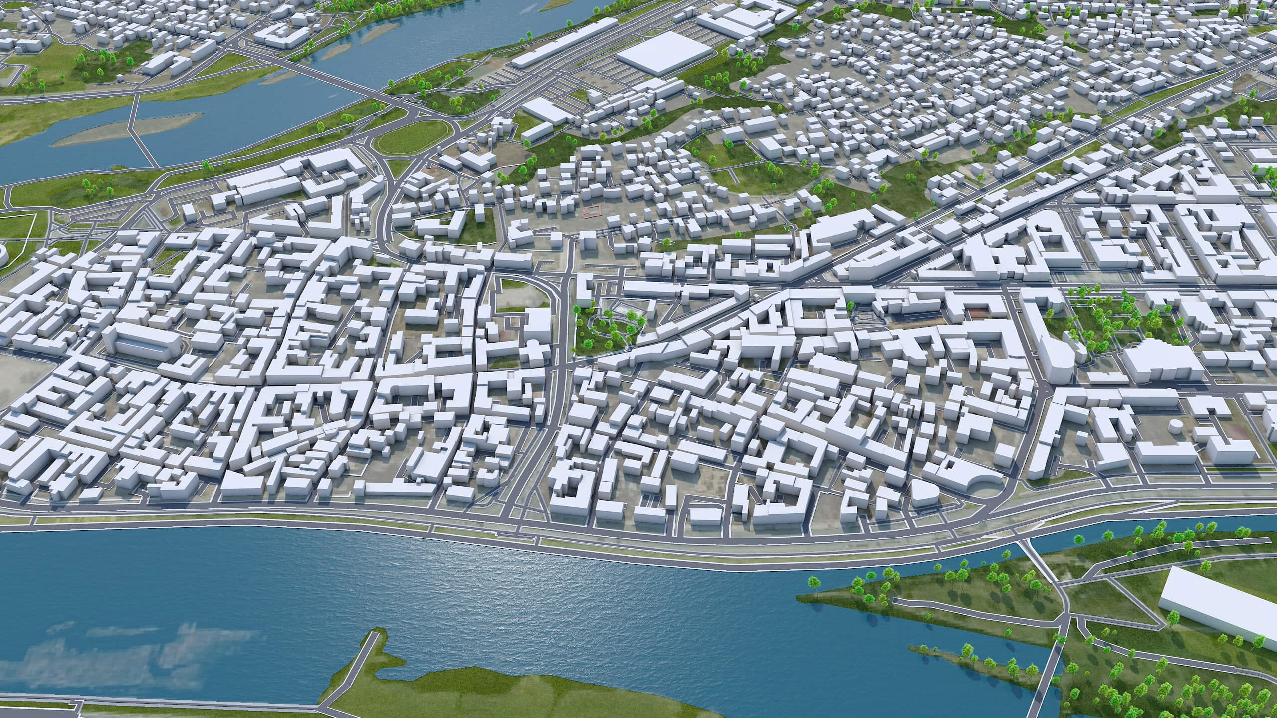 Kaunas City Lithuania 3D Model 50km by 3dstudio