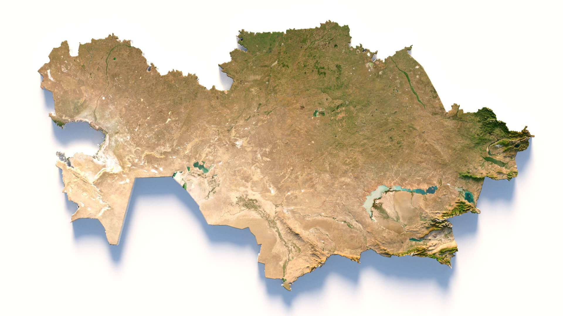 Kazakhstan Terrain Map - 3D Model by 3dstudio