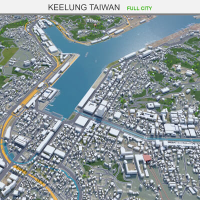 Keelung City Taiwan 3D Model 20km by 3dstudio