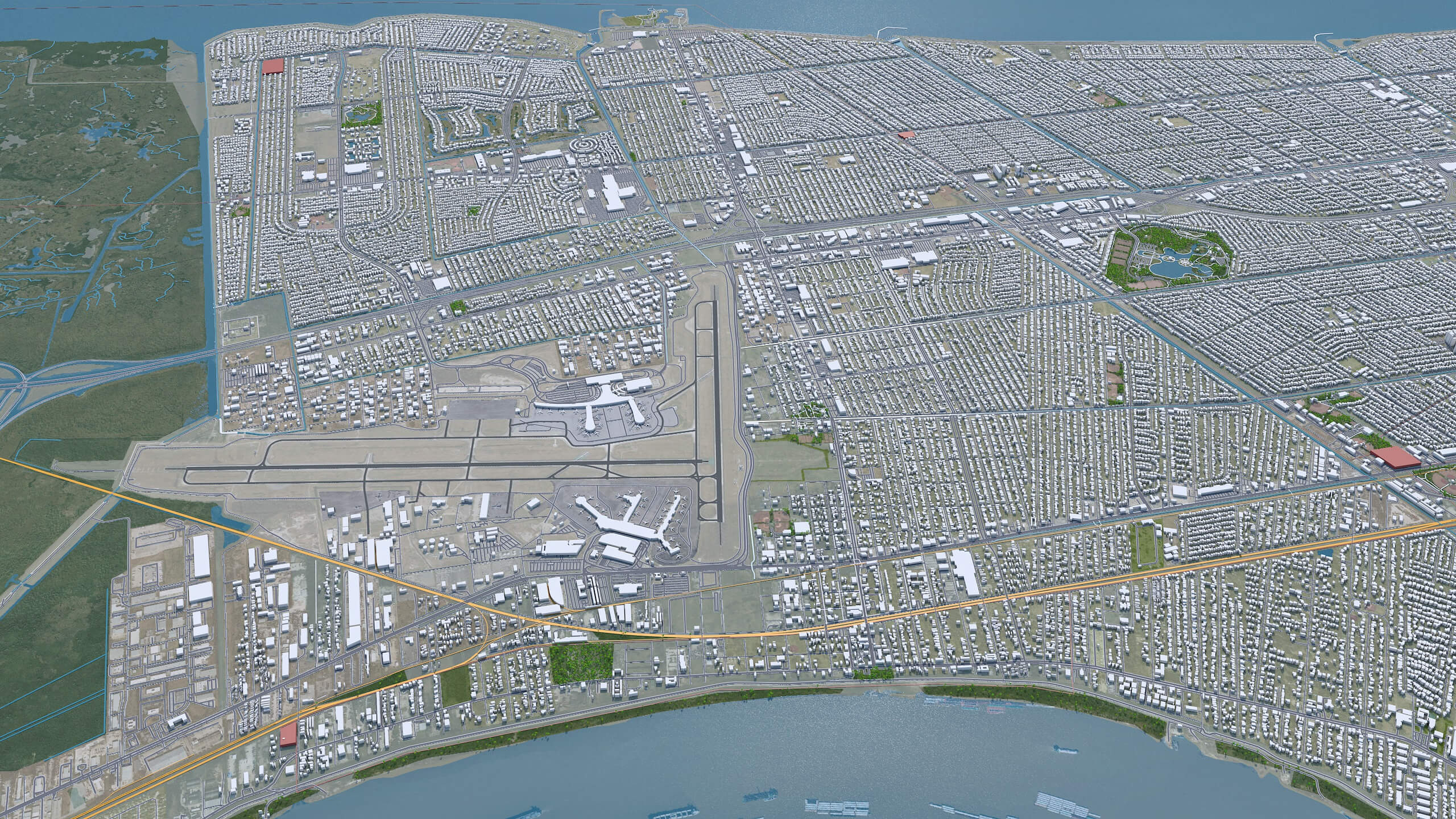 Kenner City Louisiana USA 3D Model 20km by 3dstudio