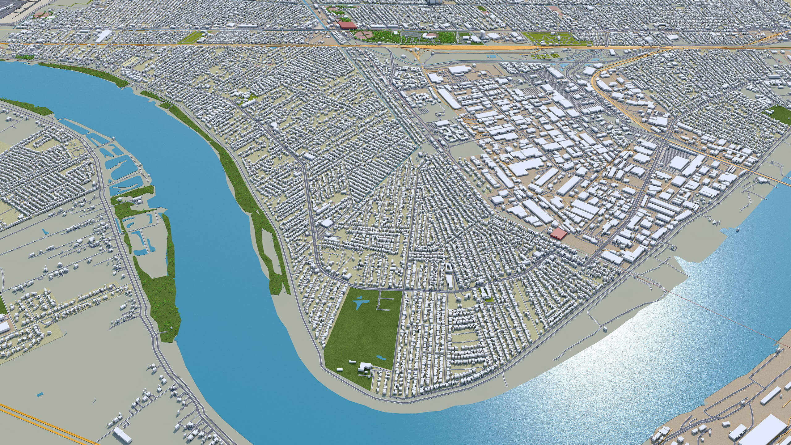Kenner City Louisiana USA 3D Model 20km by 3dstudio