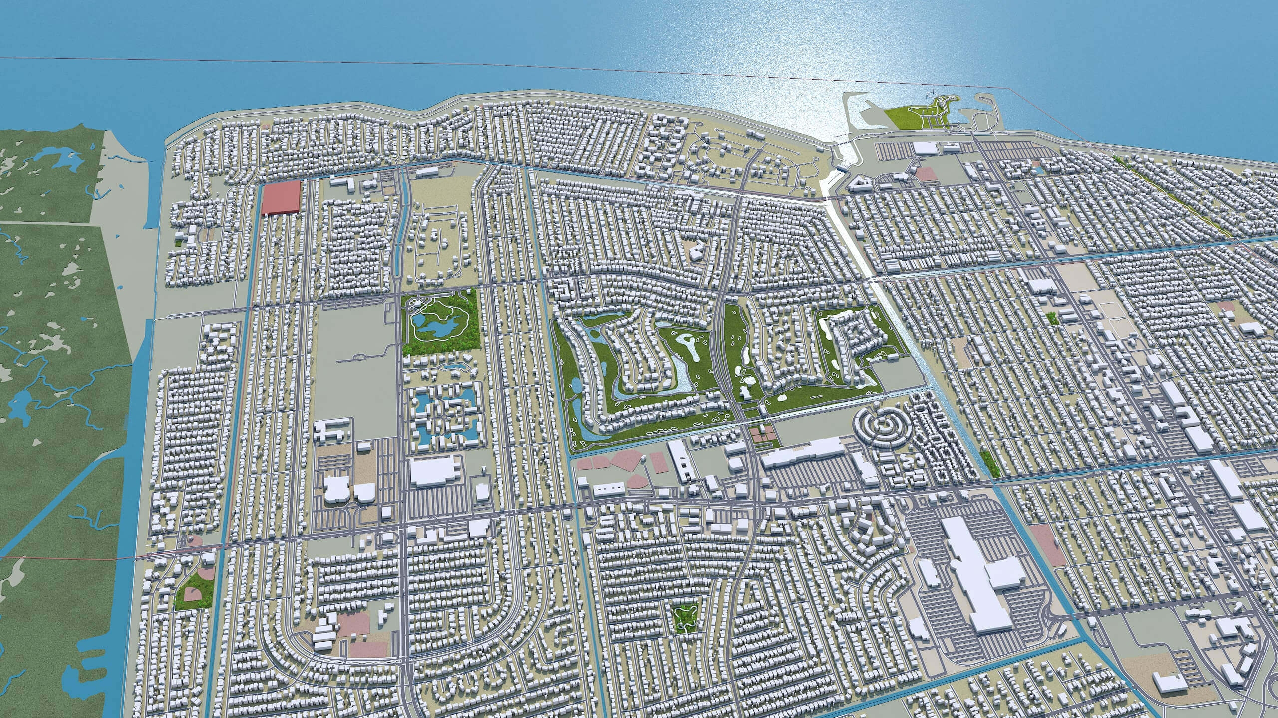 Kenner City Louisiana USA 3D Model 20km by 3dstudio