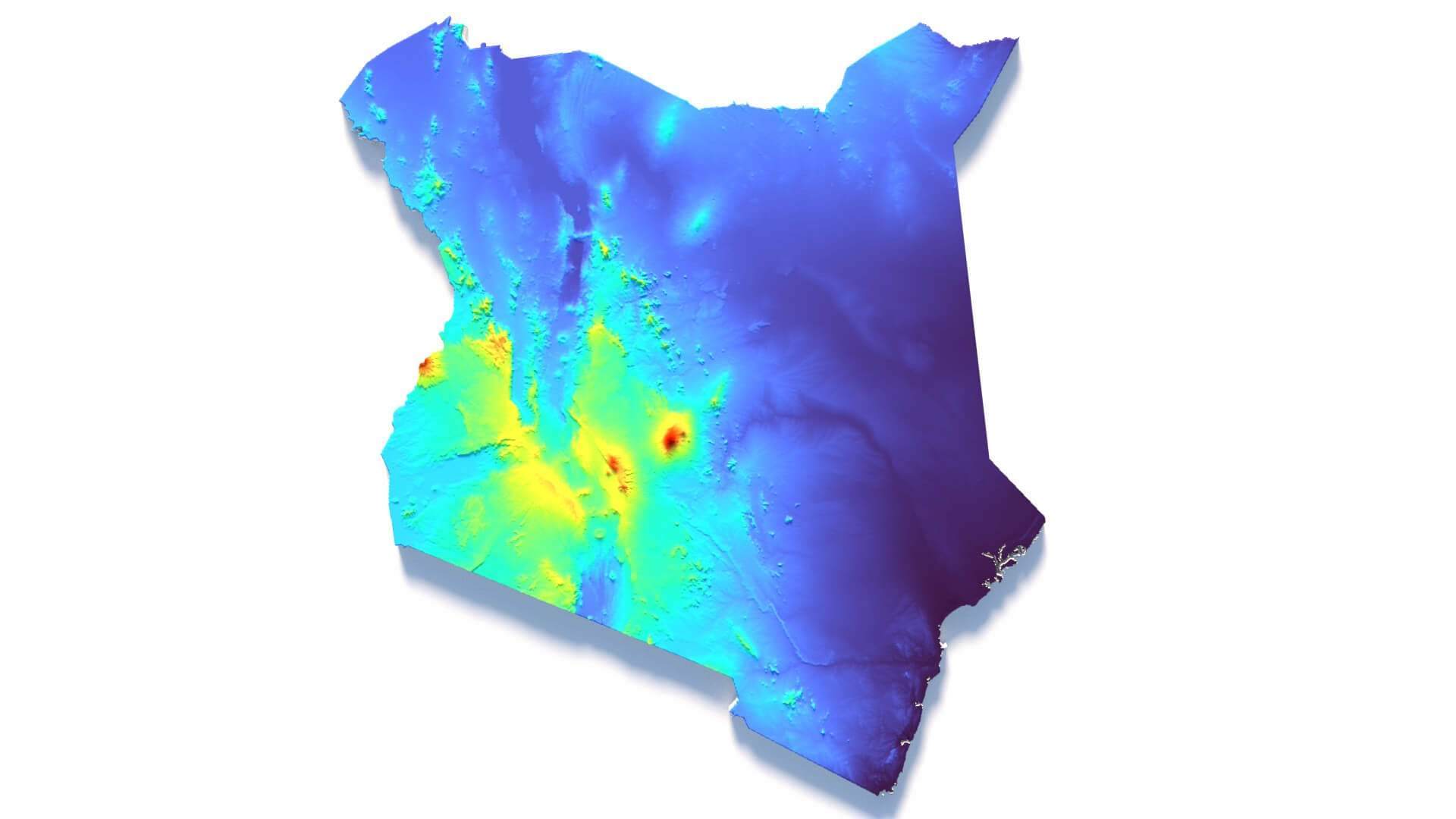 Kenya Terrain Map - 3D Model by 3dstudio