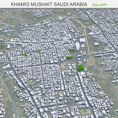 Khamis Mushait City Saudi Arabia 3D Model 50km by 3dstudio