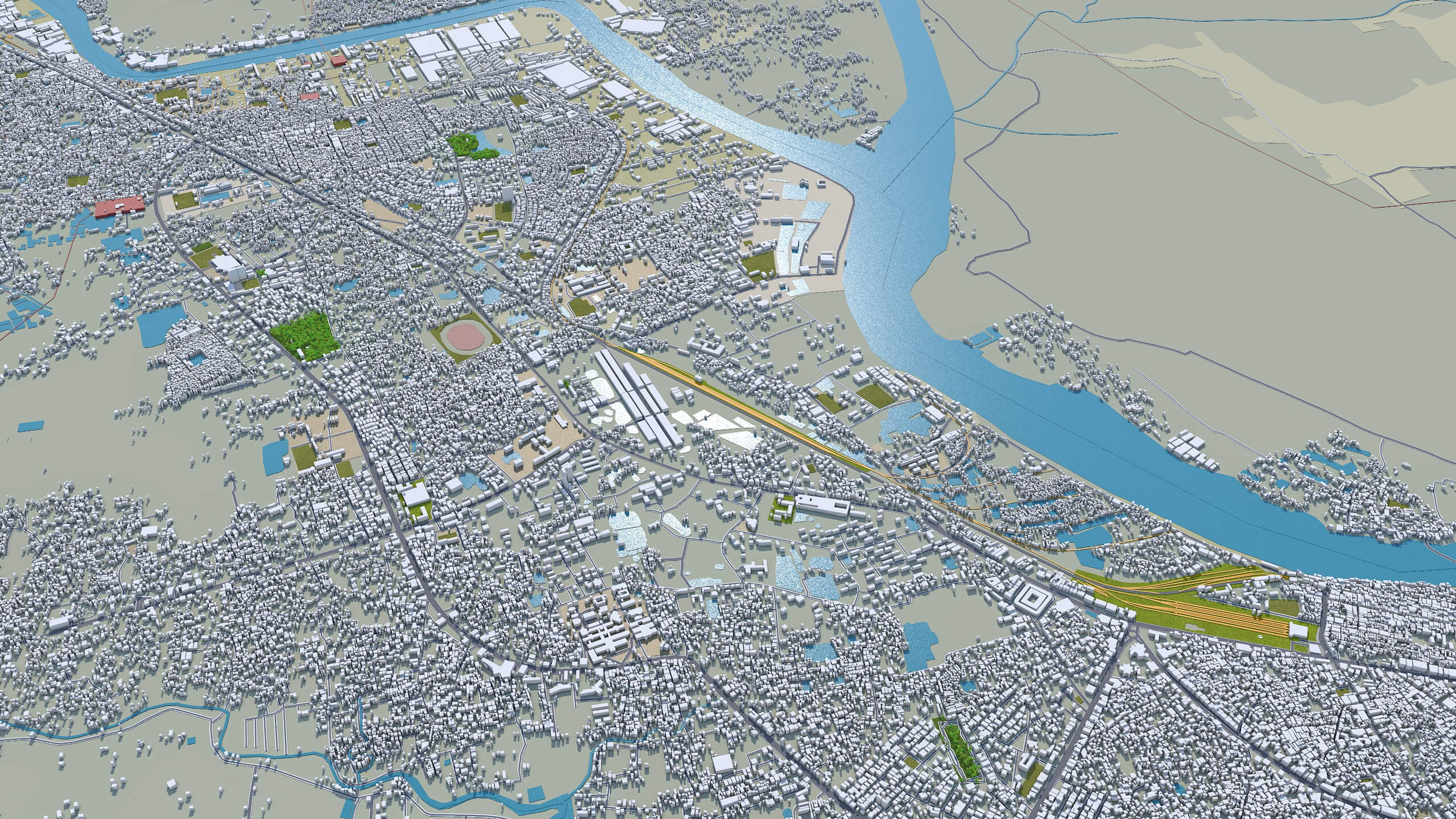 Khulna City Bangladesh 3D Model 20km by 3dstudio