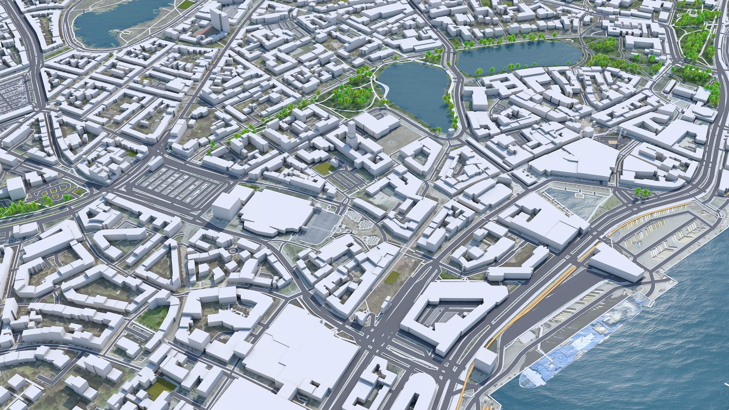 Kiel Downtown City Germany 8km - 3D Model by 3dstudio