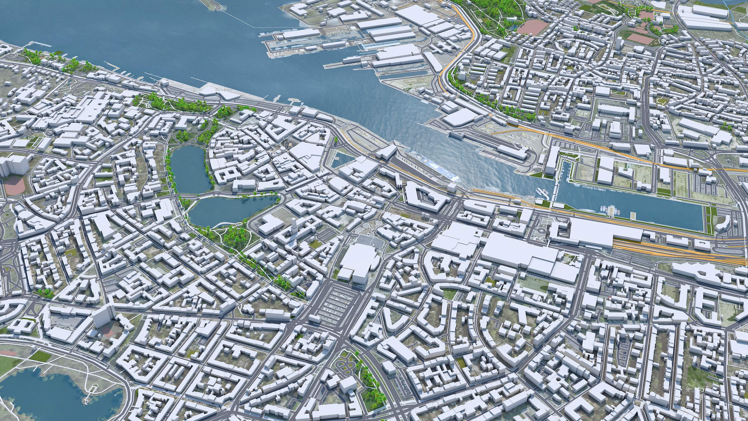 Kiel Downtown City Germany 8km - 3D Model by 3dstudio