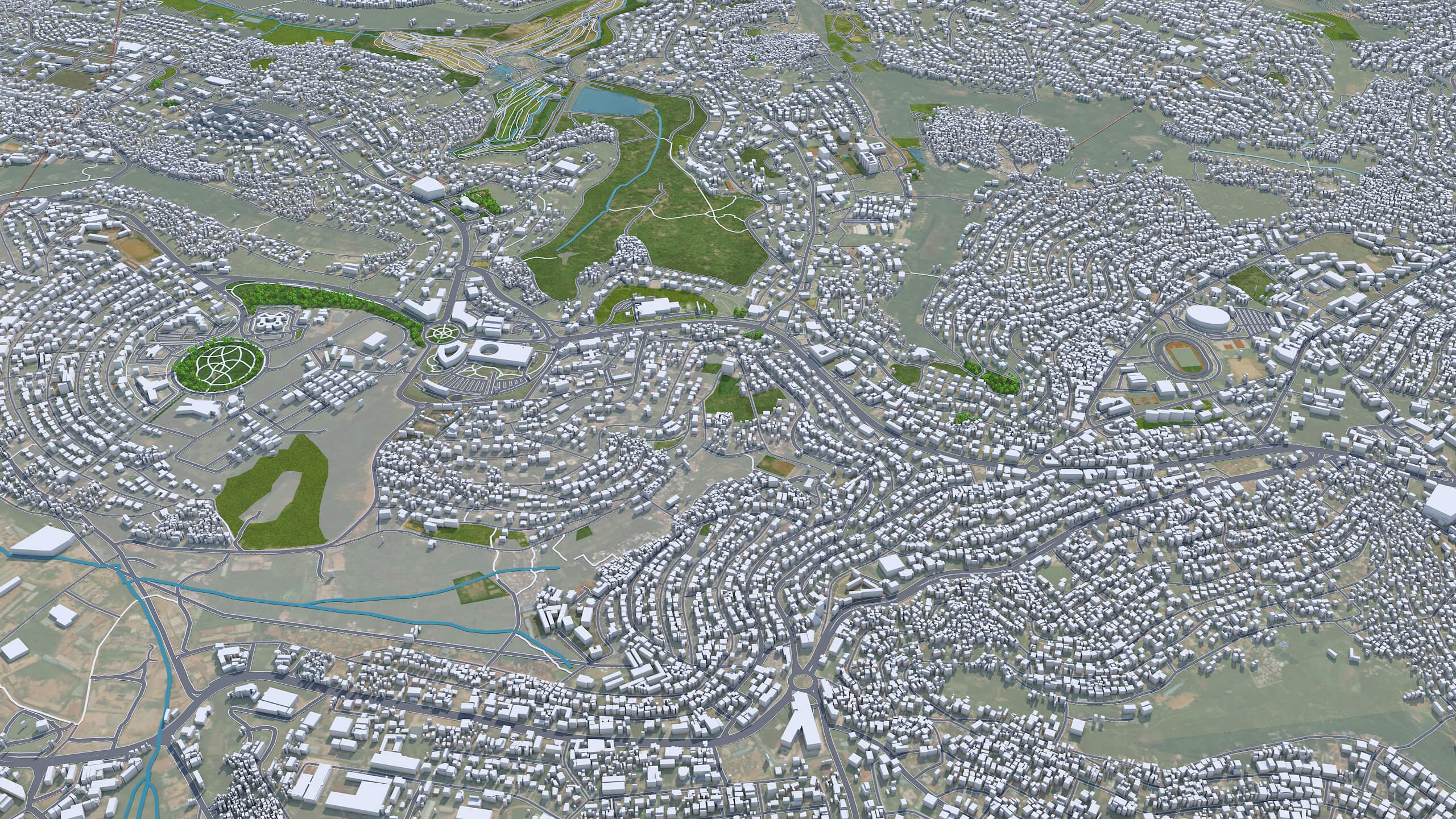 Kigali City Rwanda 3D Model 30km by 3dstudio