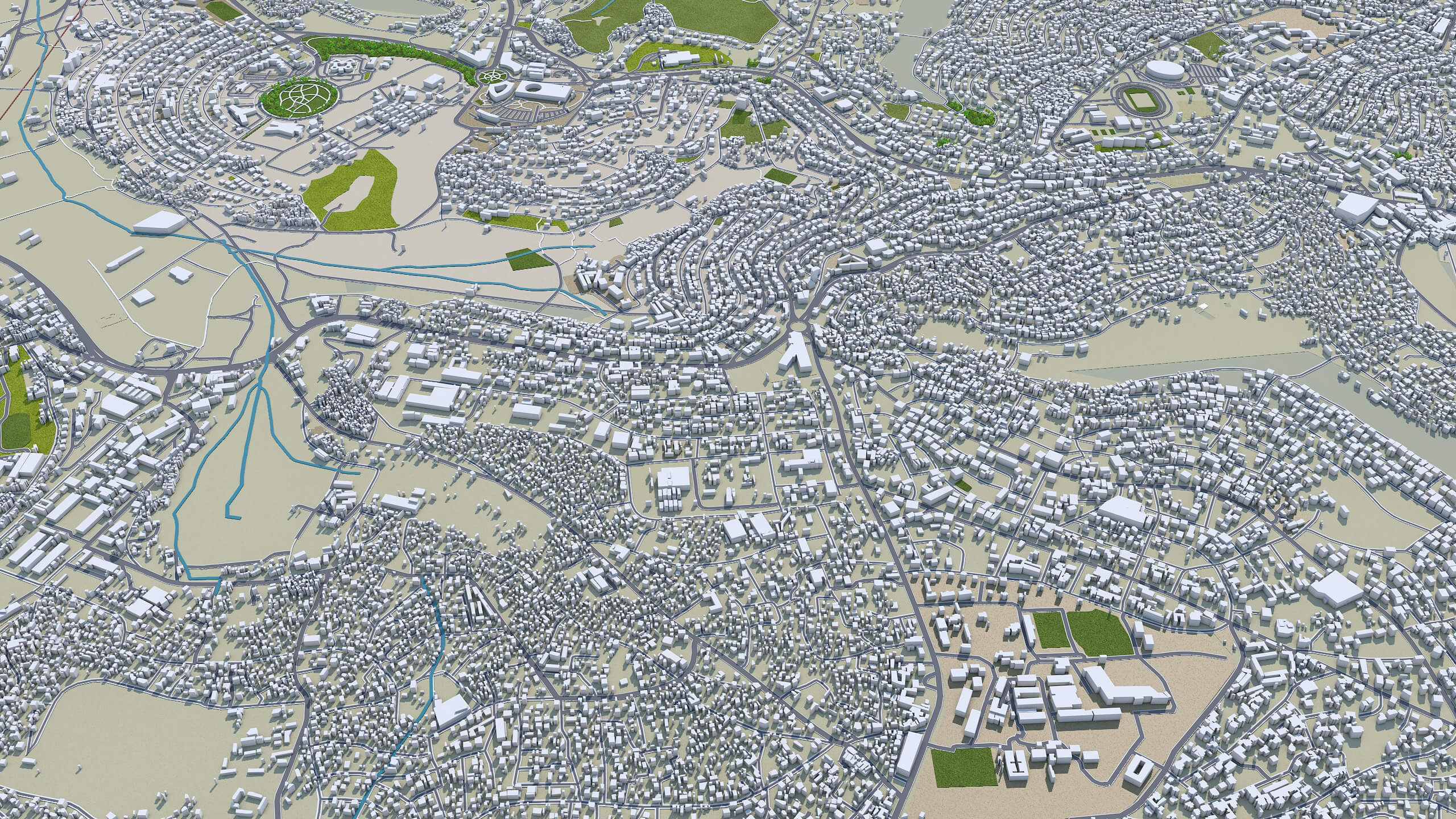 Kigali City Rwanda 3D Model 30km by 3dstudio