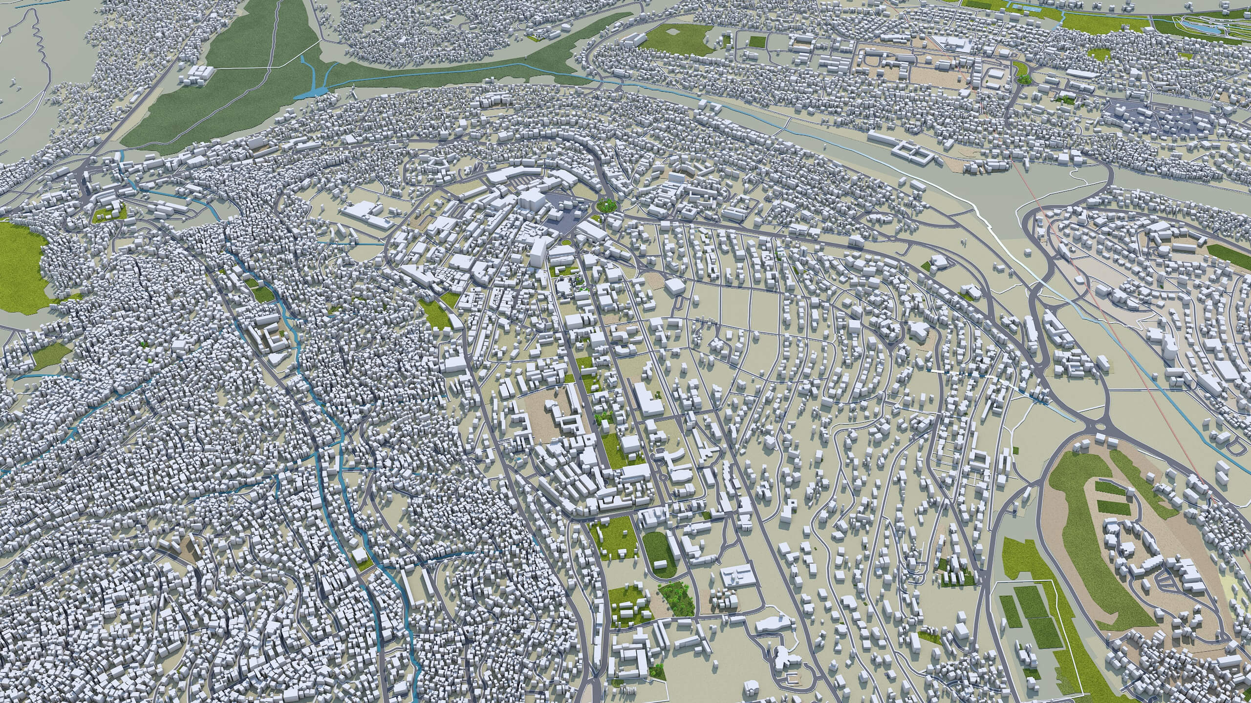 Kigali City Rwanda 3D Model 30km by 3dstudio