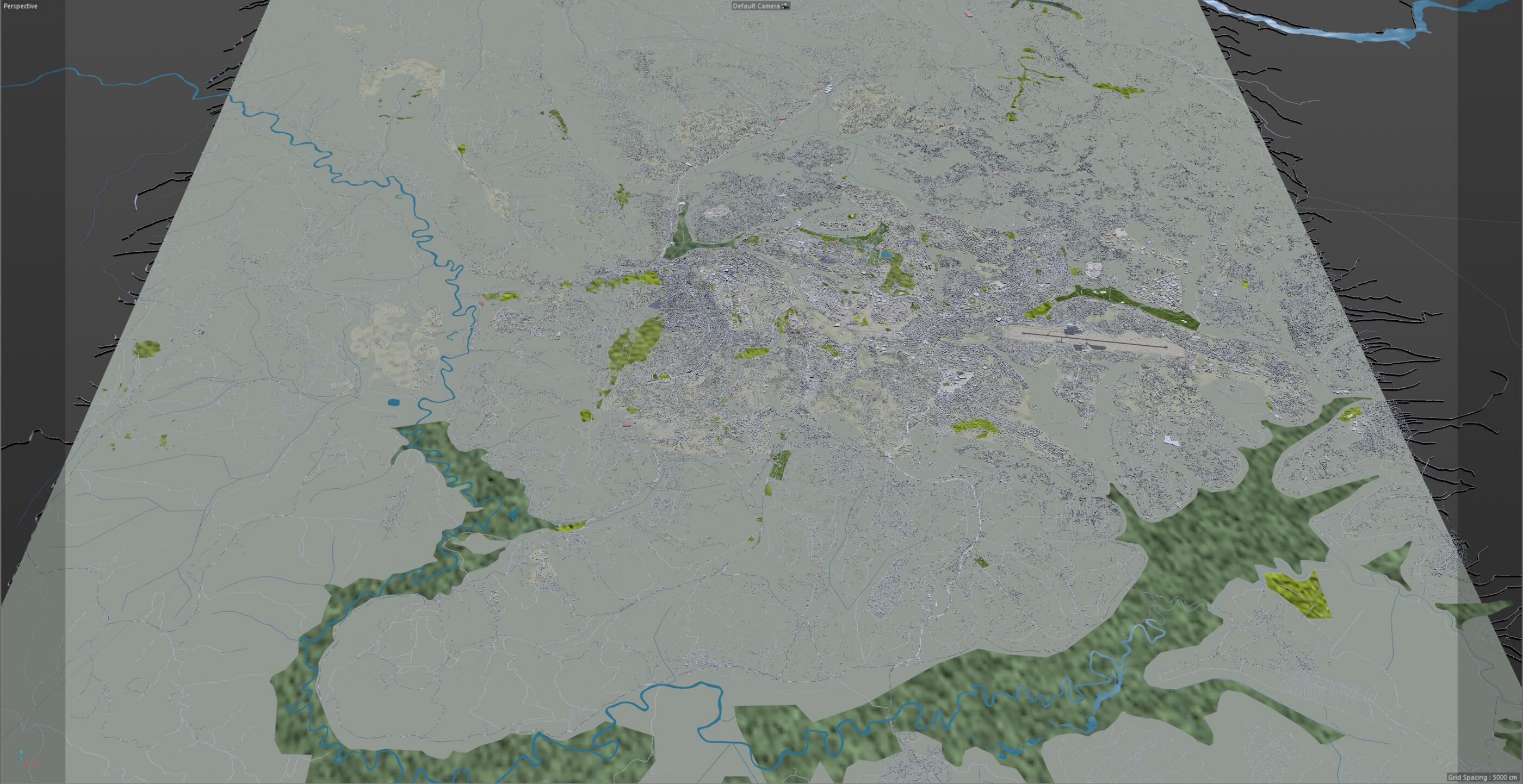 Kigali City Rwanda 3D Model 30km by 3dstudio