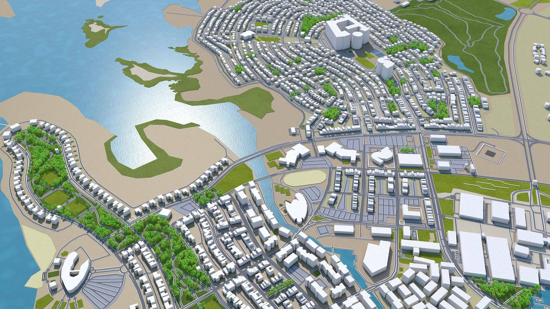 King Abdullah Economic City, Saudi Arabia 35km - 3D Model by 3dstudio