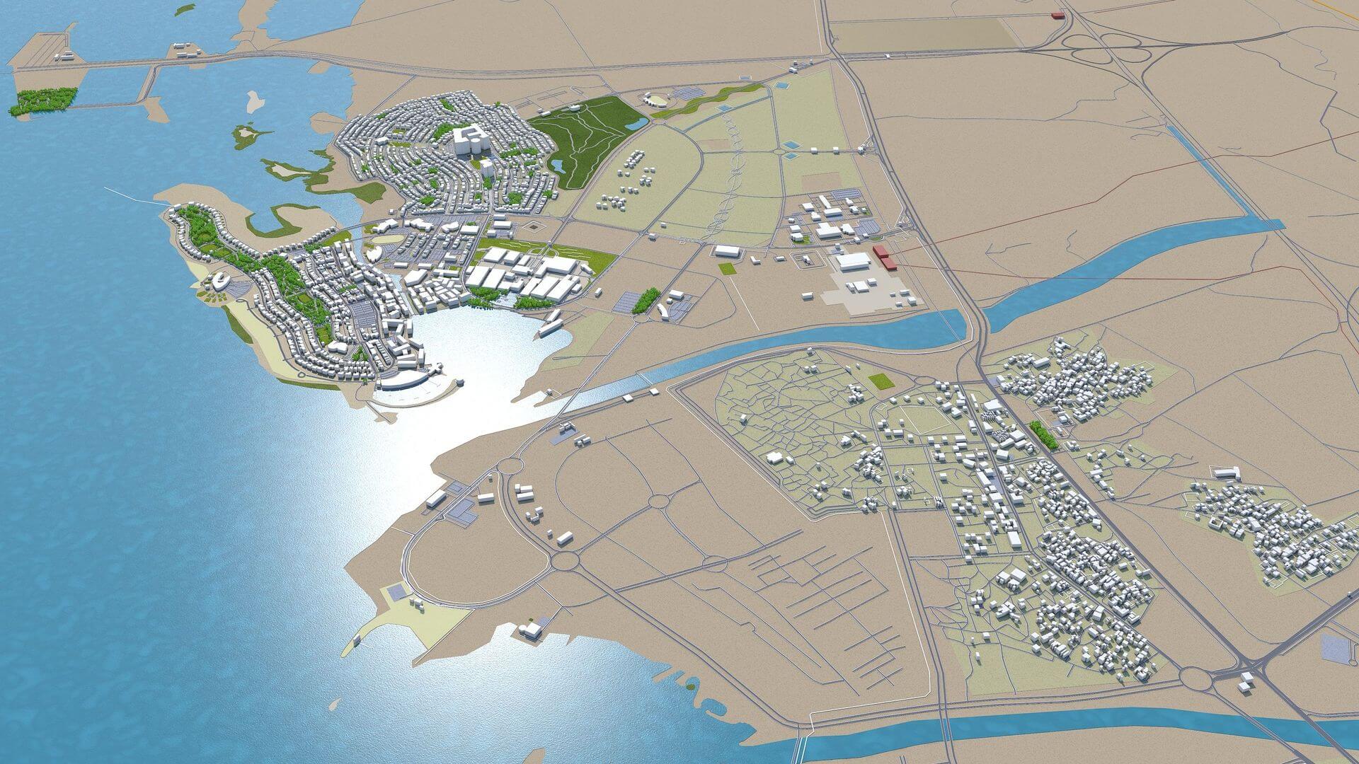 King Abdullah Economic City, Saudi Arabia 35km - 3D Model by 3dstudio