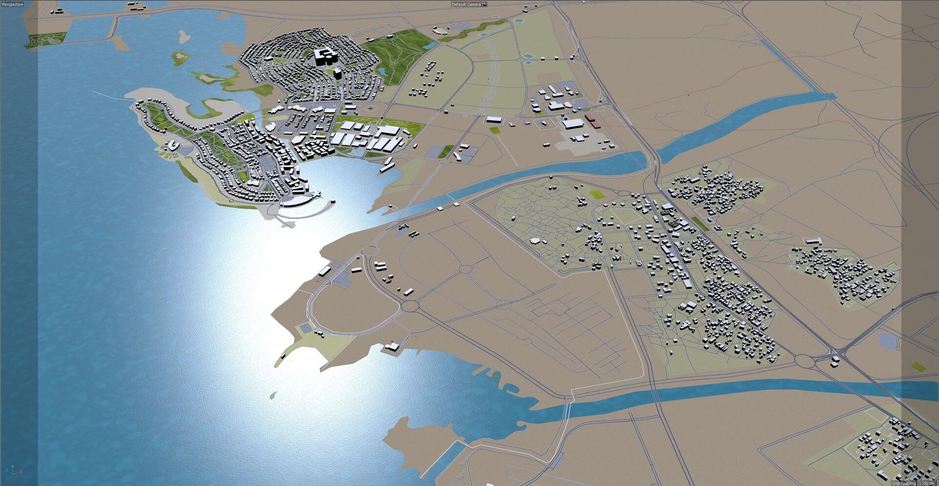 King Abdullah Economic City, Saudi Arabia 35km - 3D Model by 3dstudio