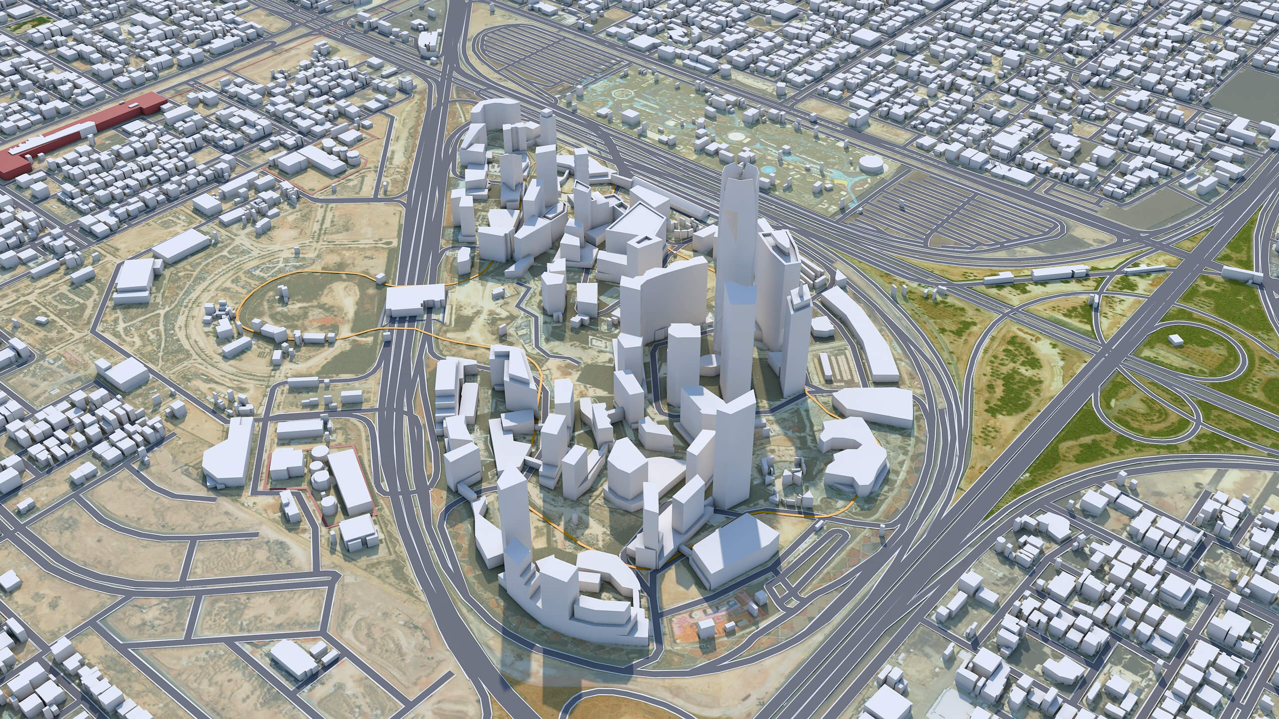 King Abdullah Financial District (Kafd) Riyadh 5km - 3D Model by 3dstudio