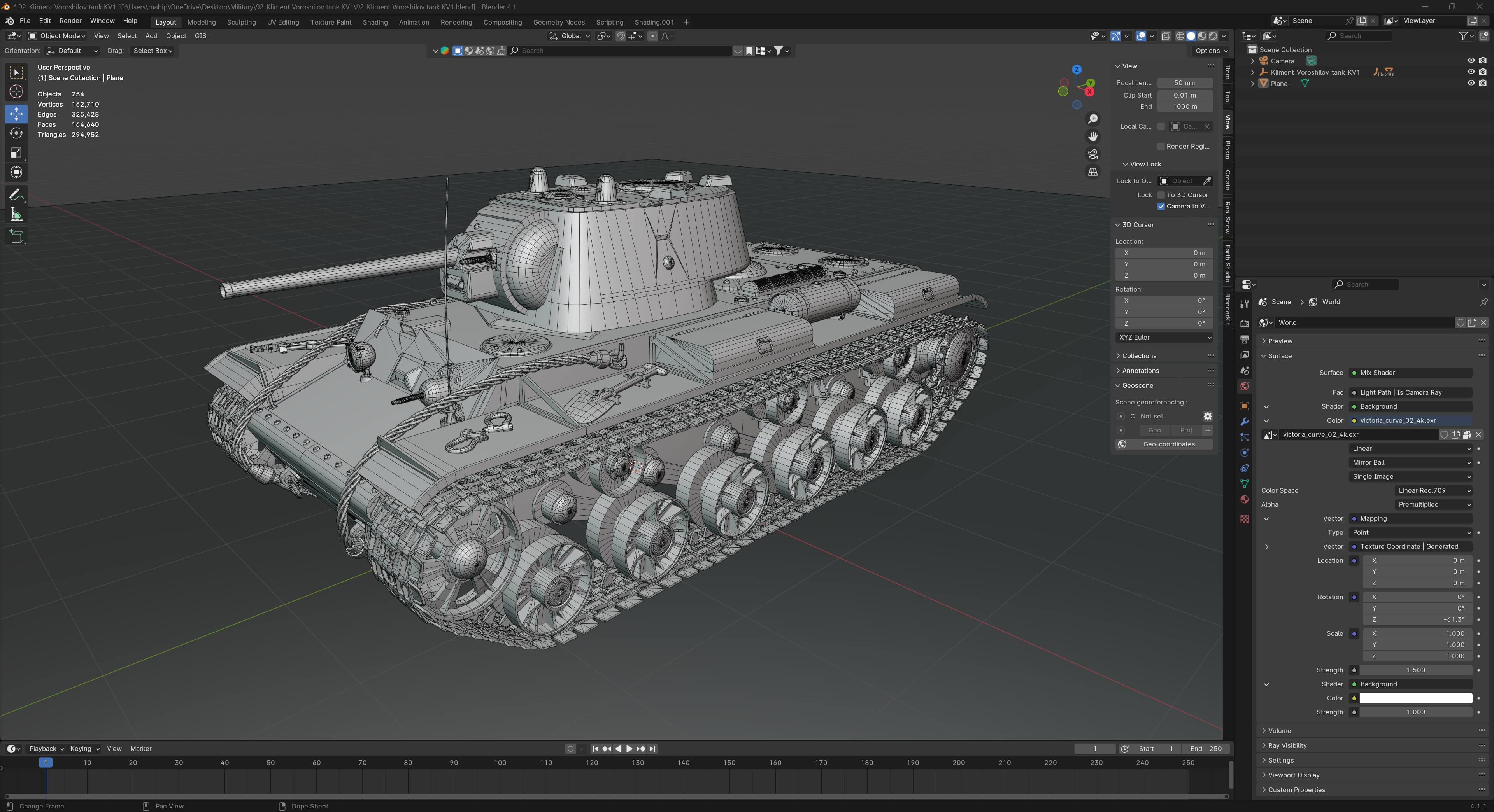 Kliment Voroshilov Tank KV1 - 3D Model by 3dstudio
