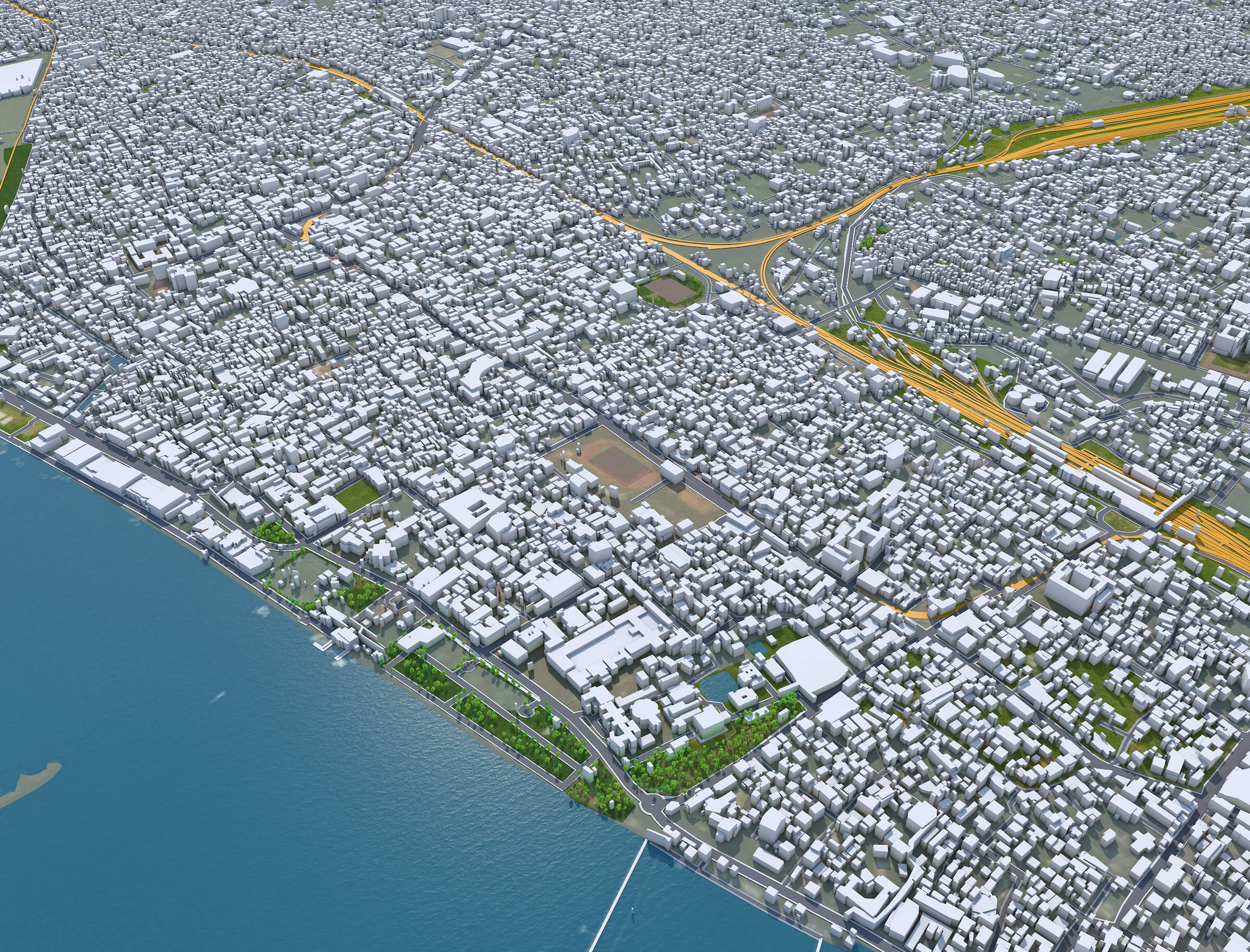 Kochi Kerala City India 3D Model 40km by 3dstudio