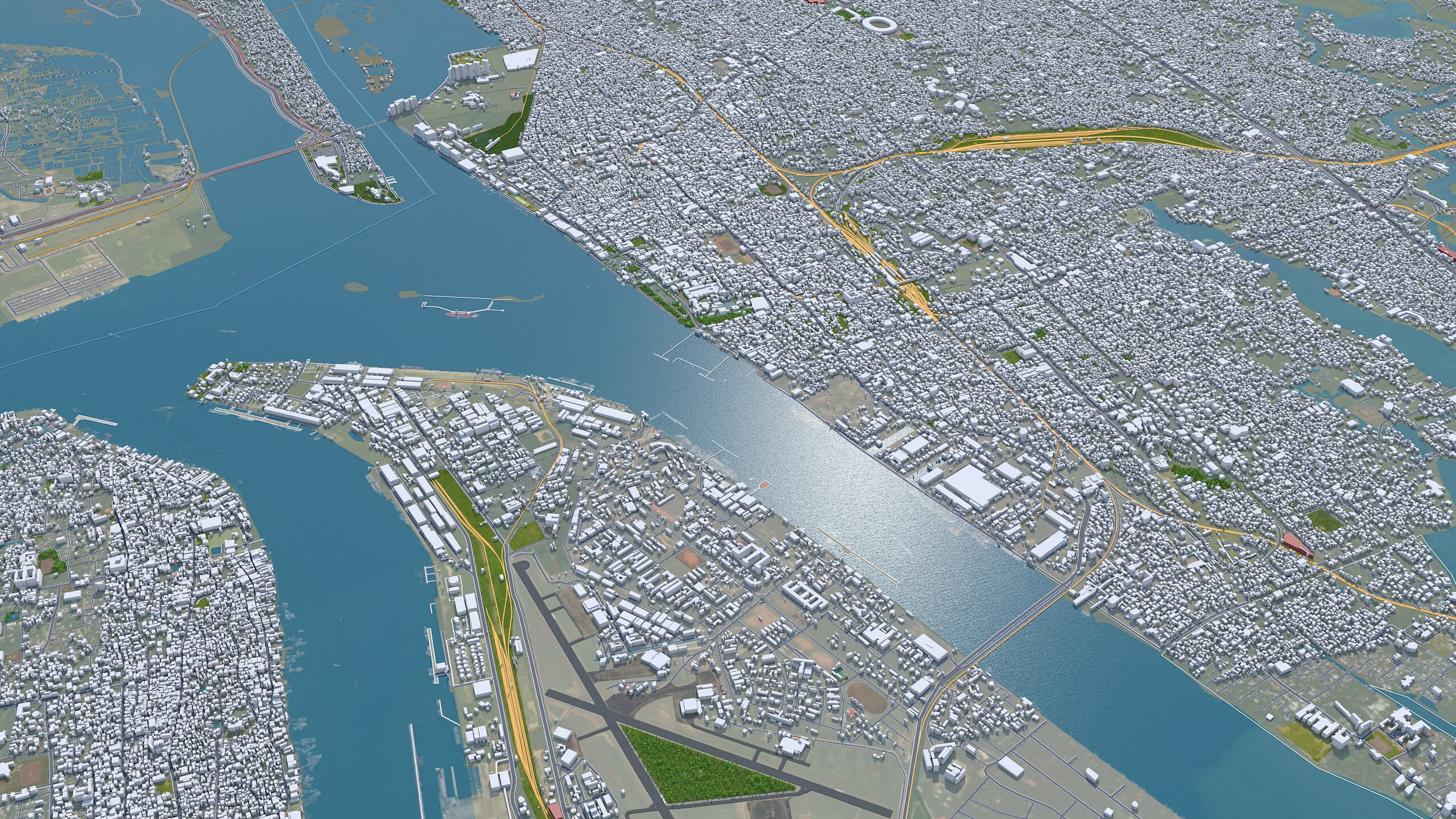 Kochi Kerala City India 3D Model 40km by 3dstudio