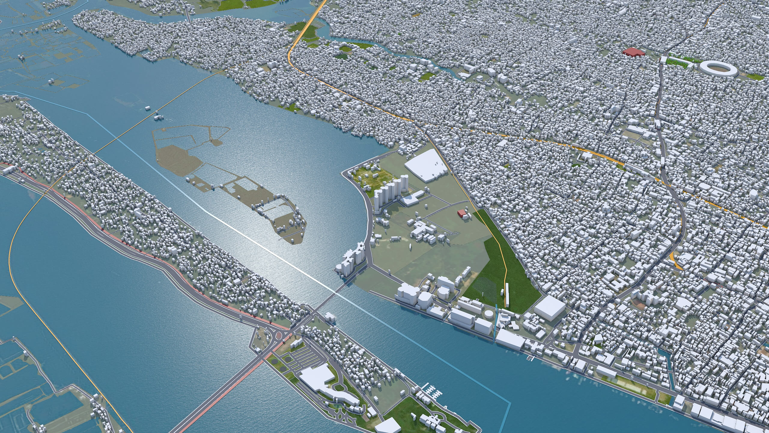 Kochi Kerala City India 3D Model 40km by 3dstudio