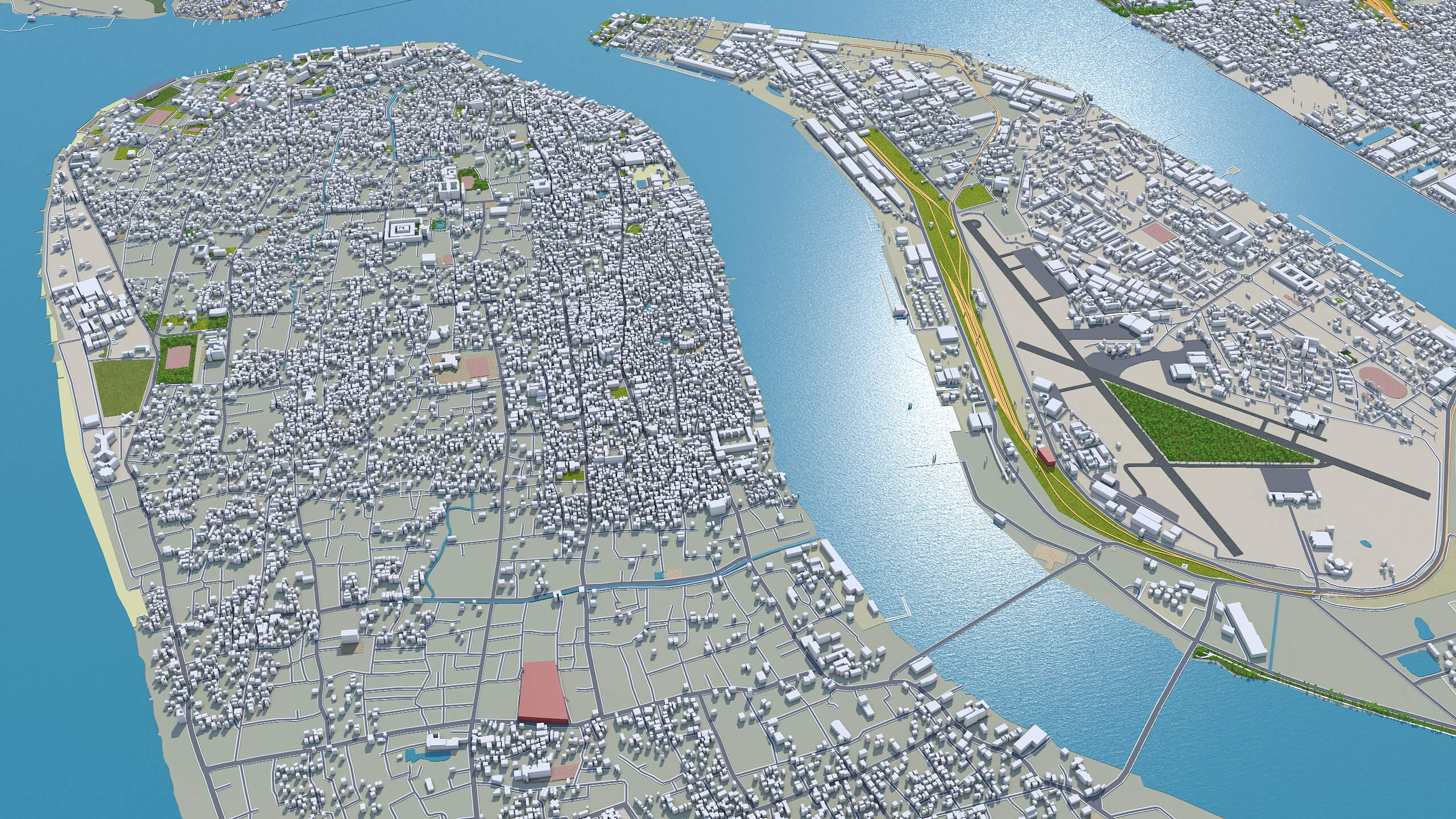 Kochi Kerala City India 3D Model 40km by 3dstudio