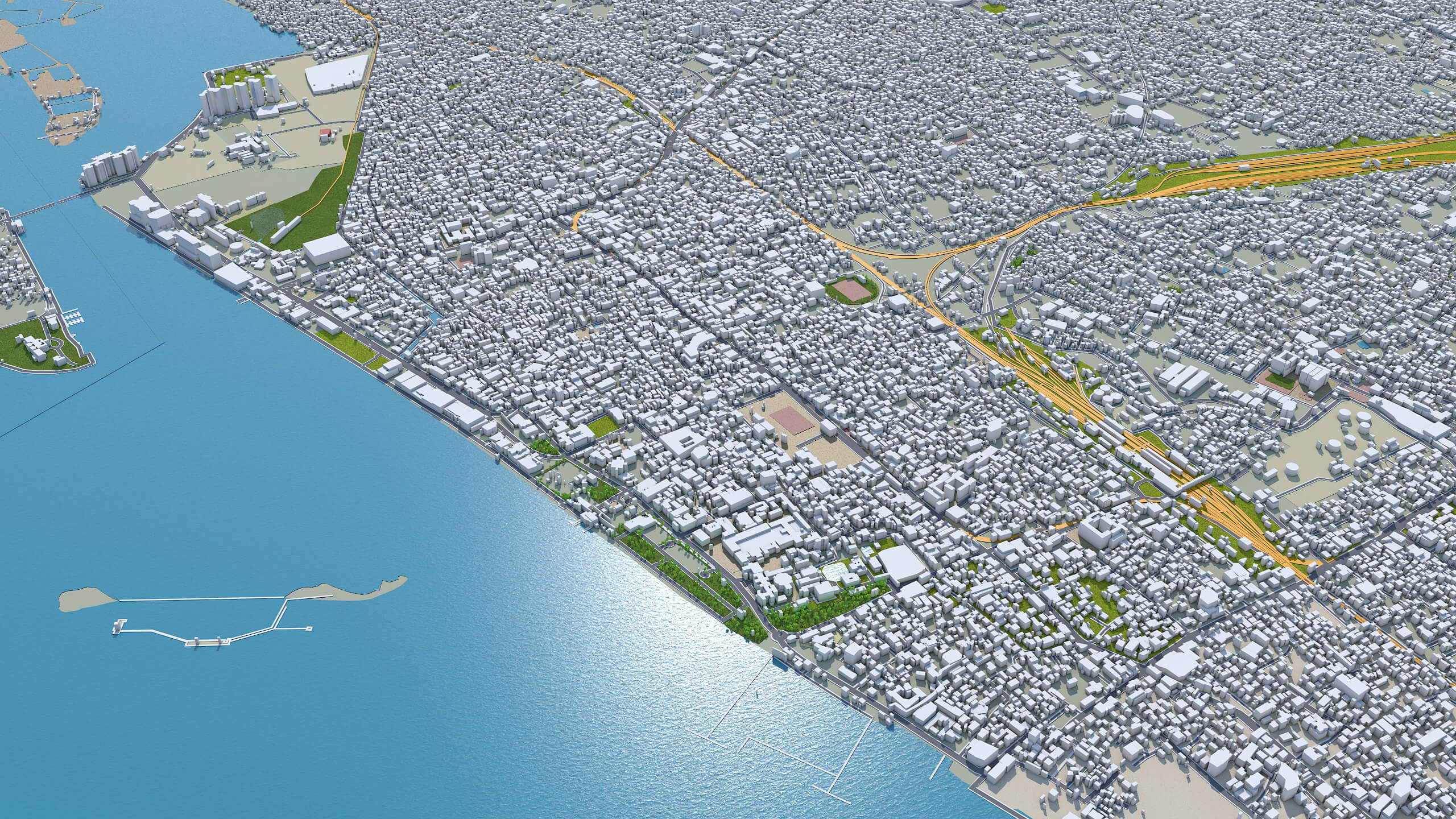 Kochi Kerala City India 3D Model 40km by 3dstudio
