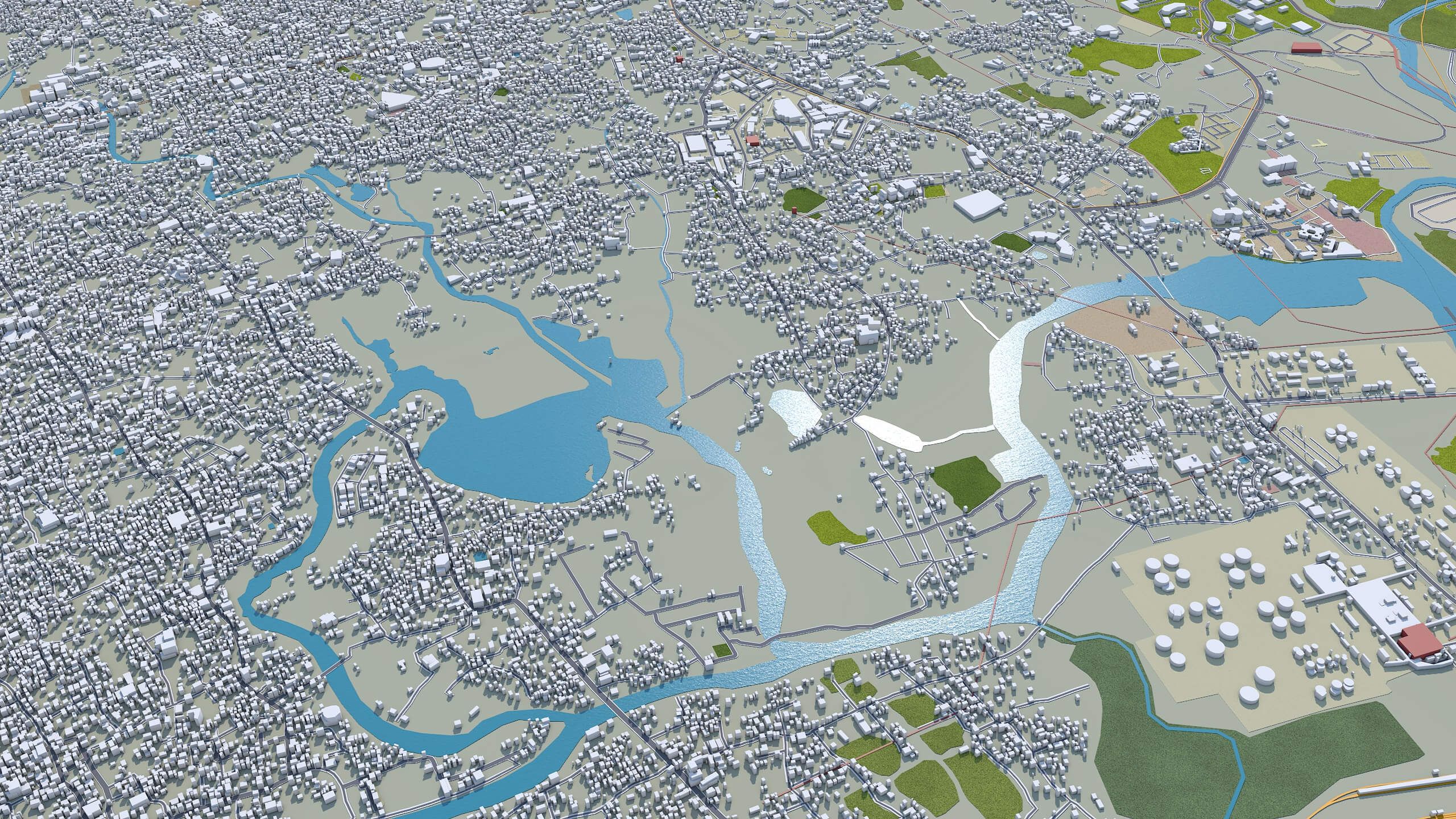 Kochi Kerala City India 3D Model 40km by 3dstudio