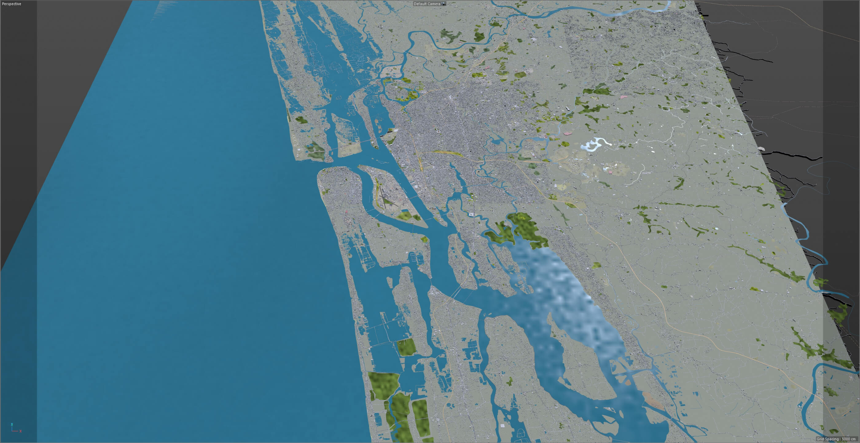 Kochi Kerala City India 3D Model 40km by 3dstudio