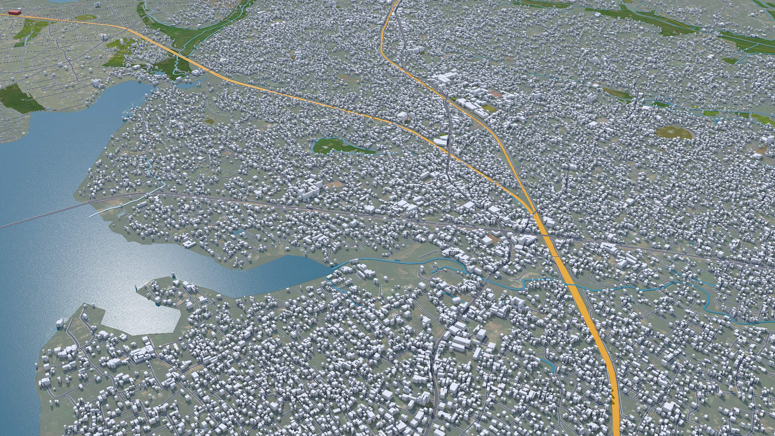 Kollam Kerala City India 3D Model 30km by 3dstudio