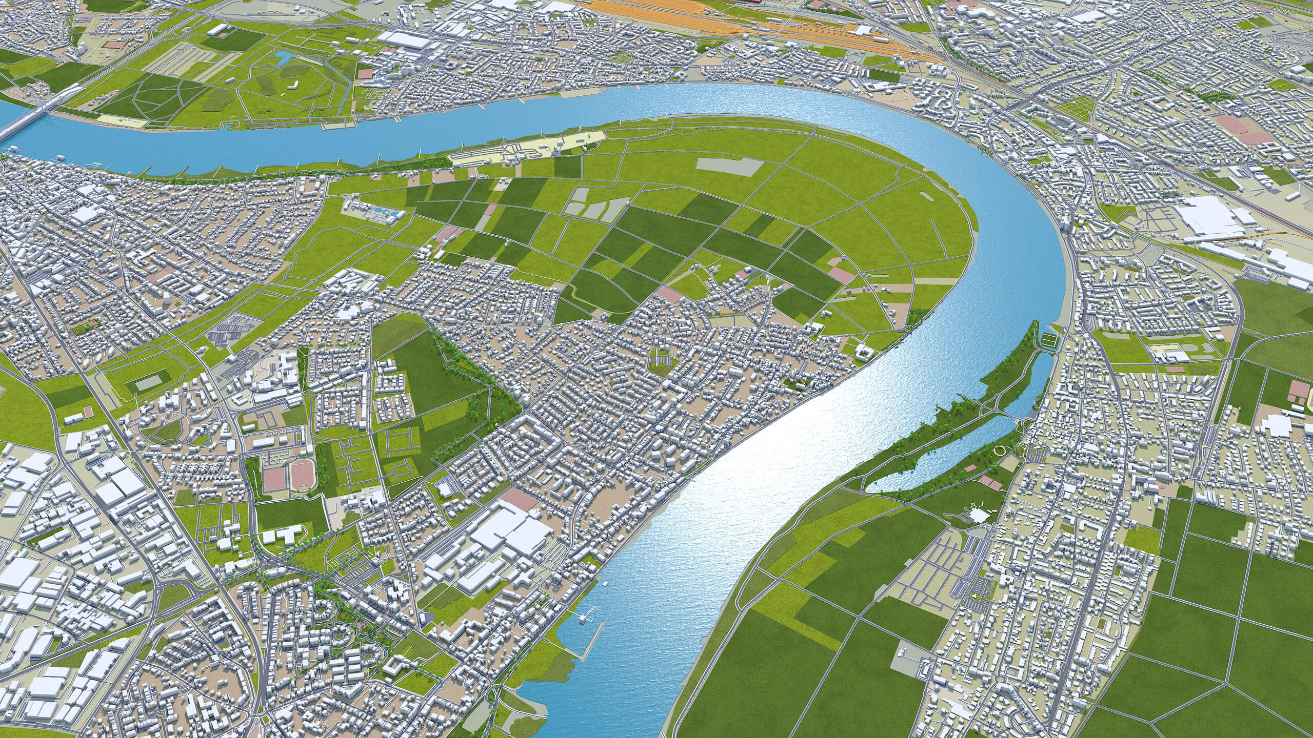 Koln Cologne City, Germany 70km - 3D Model by 3dstudio