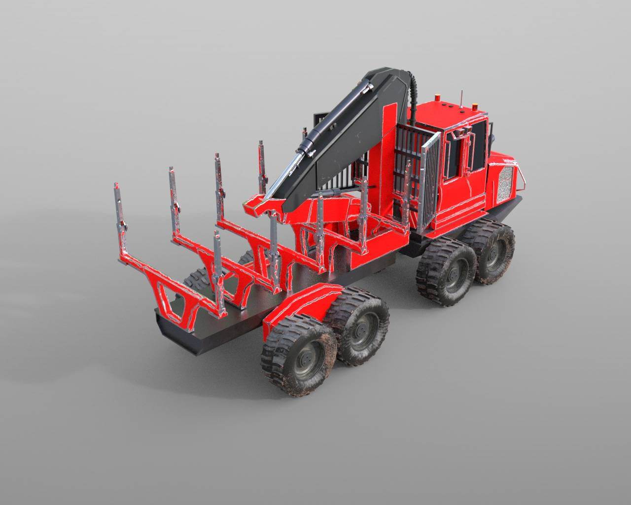 Komatsu Forwarder - 3D Model by 3dstudio