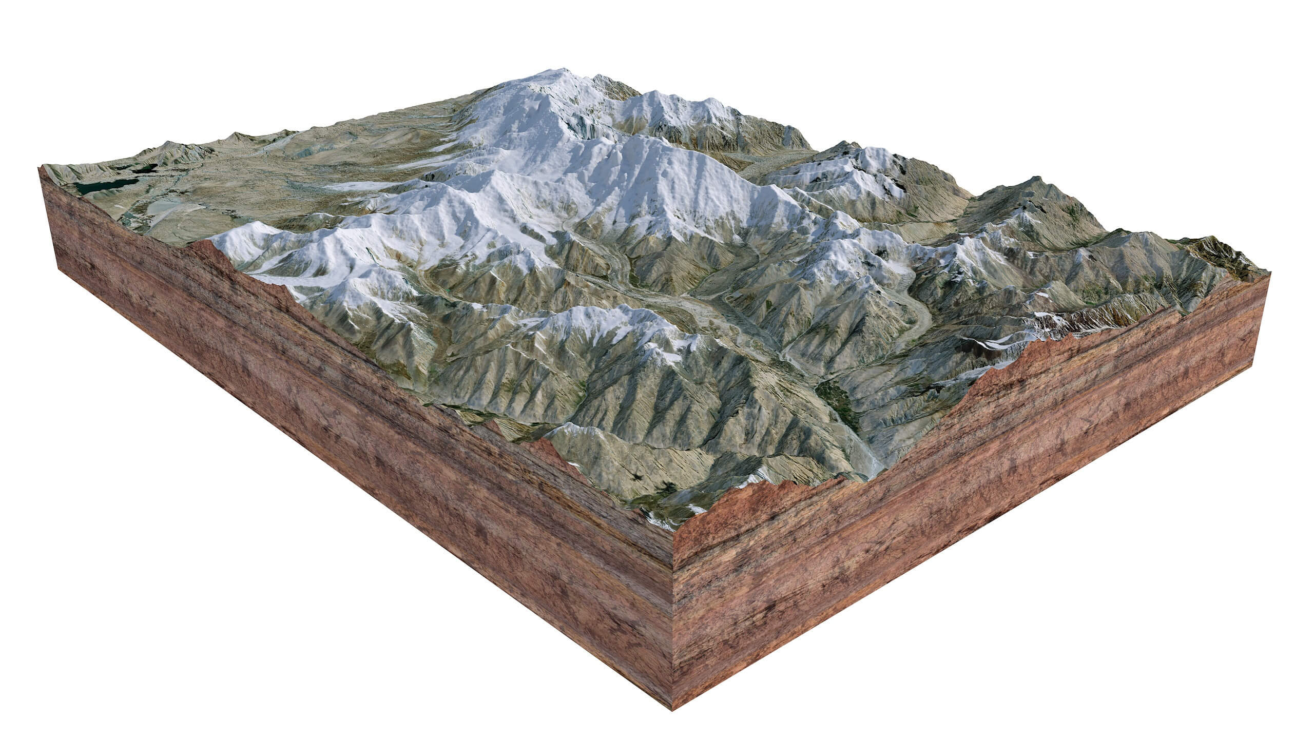 Kongur Tagh Mountain China Terrain 3D Model by 3dstudio