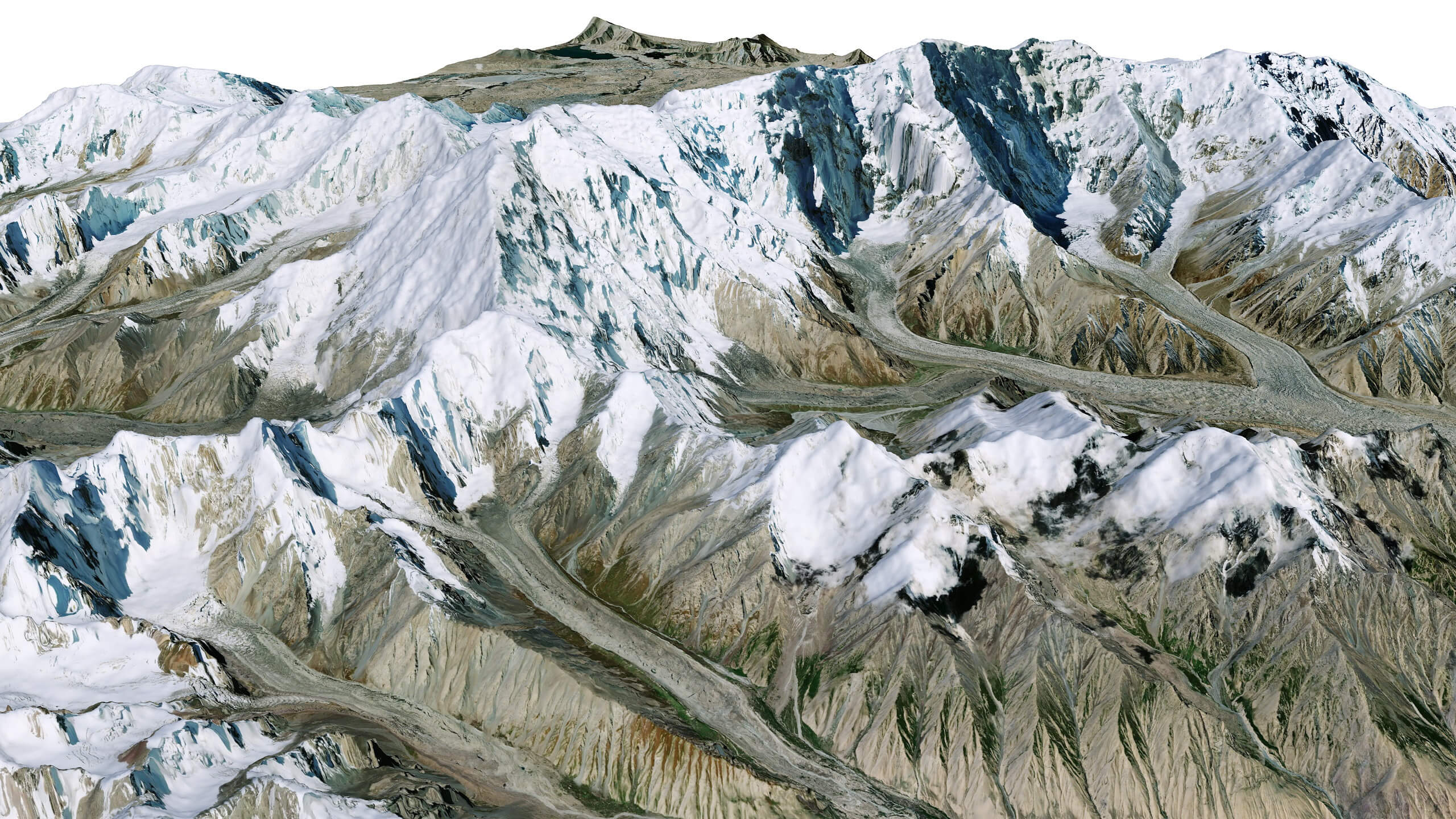 Kongur Tagh Mountain China Terrain 3D Model by 3dstudio