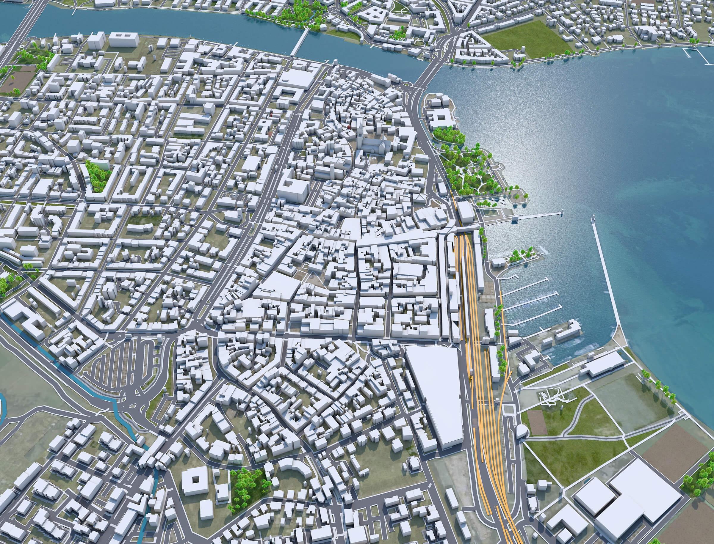 Konstanz City Germany 3D Model 20km by 3dstudio