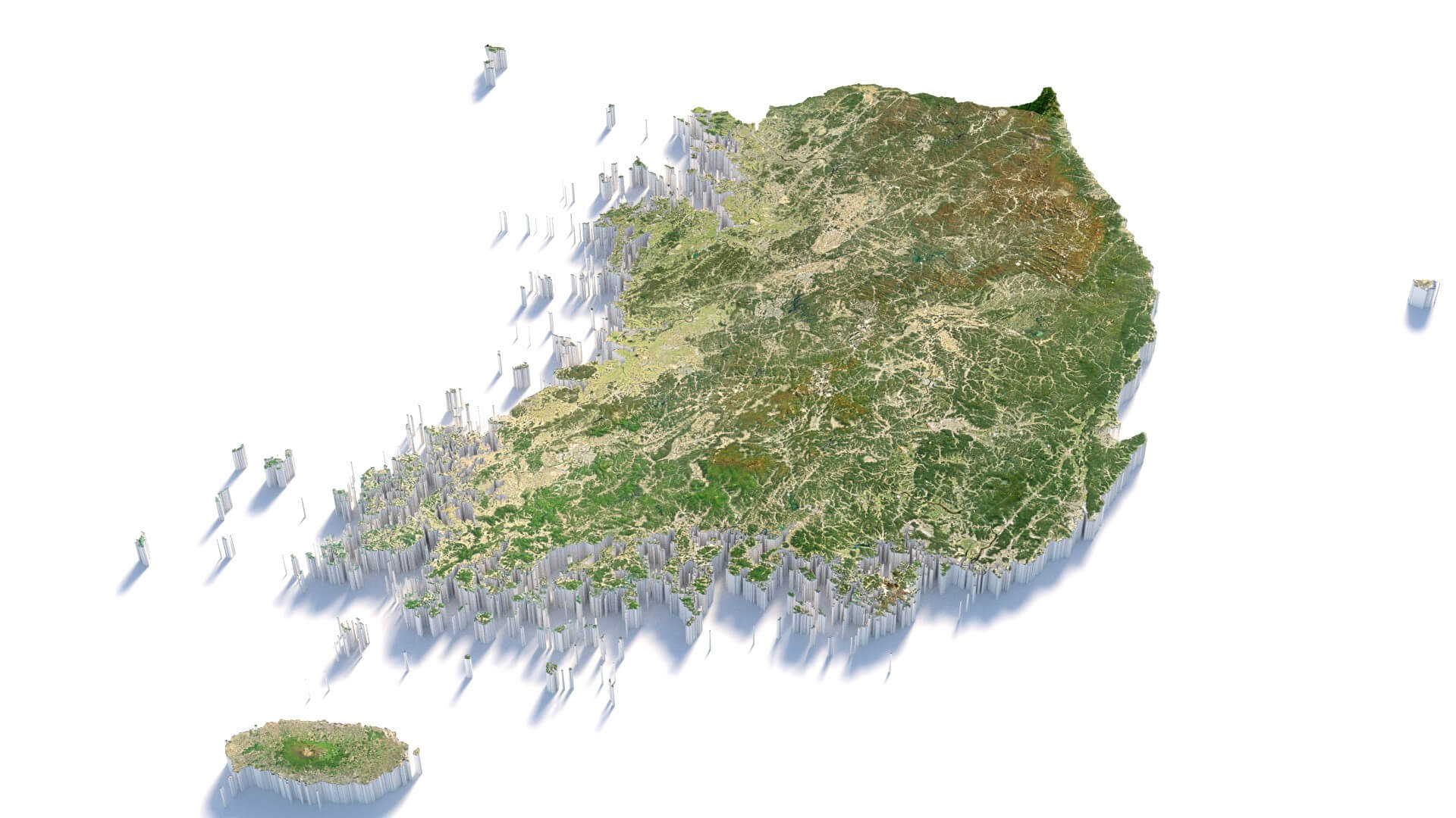 Korea ROK Terrain Map - 3D Model by 3dstudio