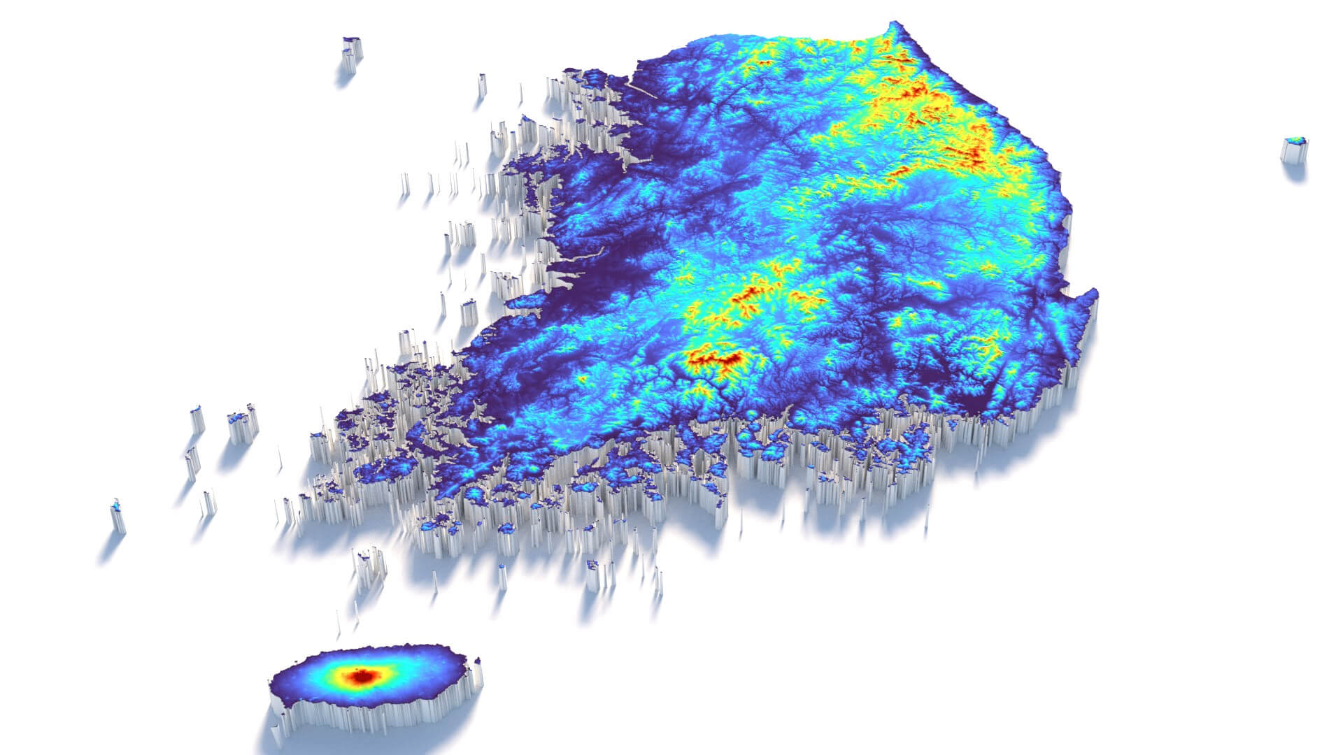 Korea ROK Terrain Map - 3D Model by 3dstudio