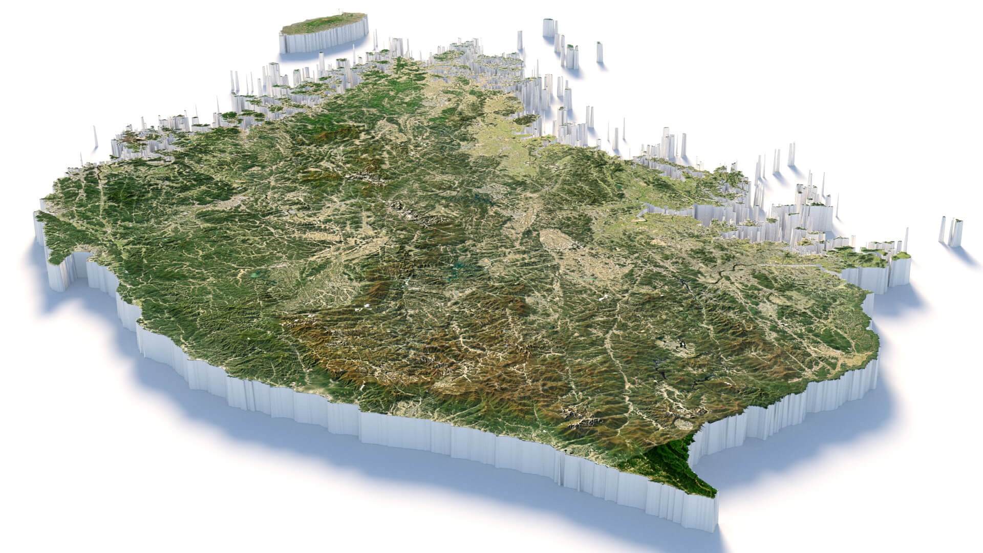 Korea ROK Terrain Map - 3D Model by 3dstudio
