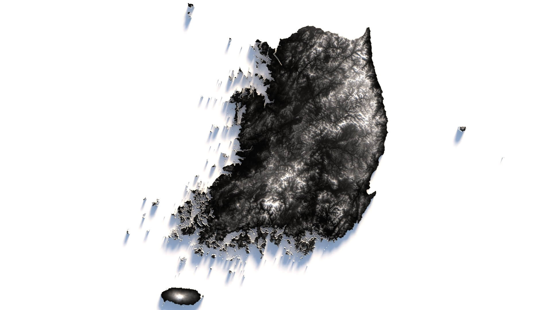 Korea ROK Terrain Map - 3D Model by 3dstudio